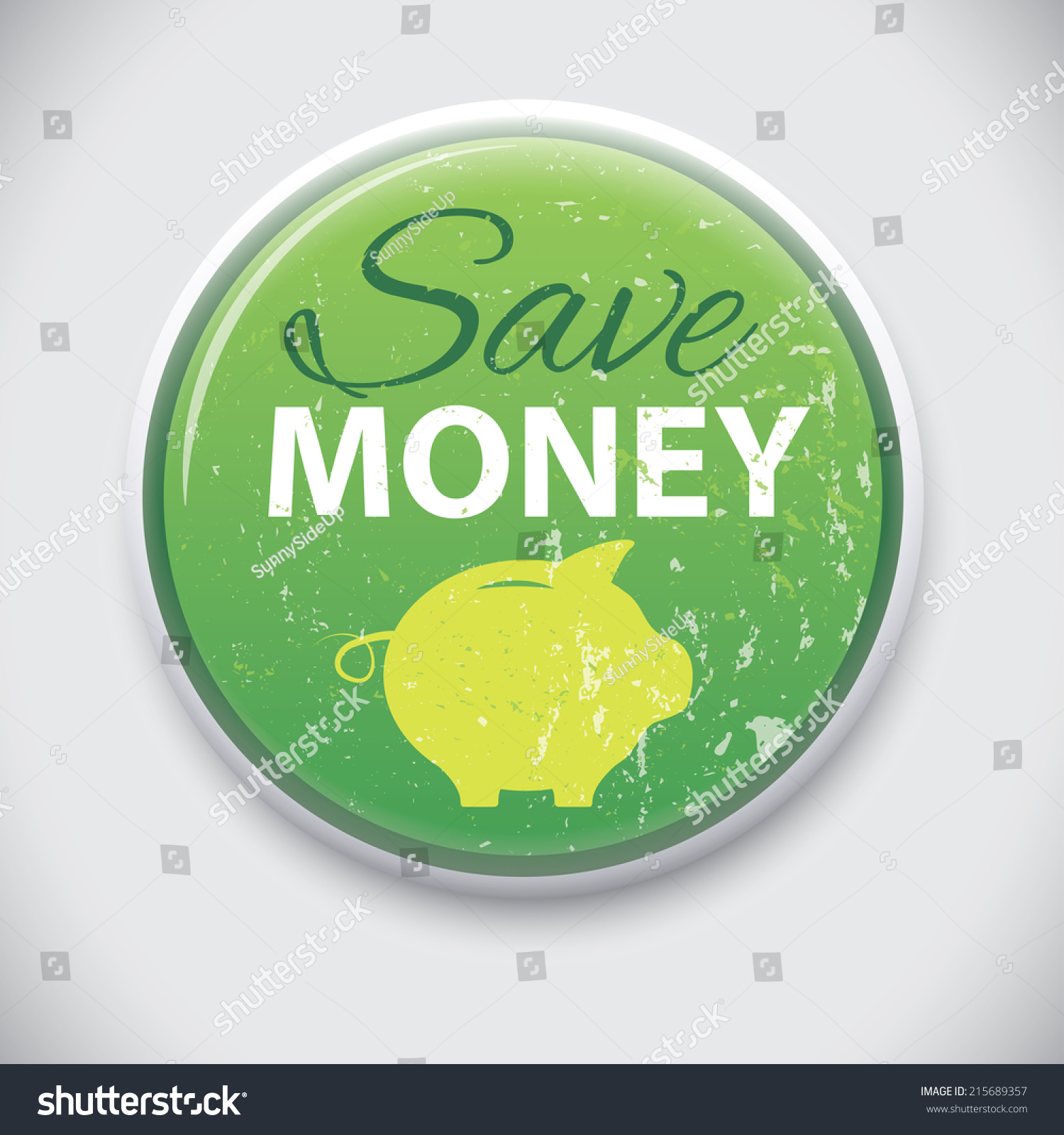 Save Money Saving Vector Pin Button Stock Vector (Royalty Free) 215689357