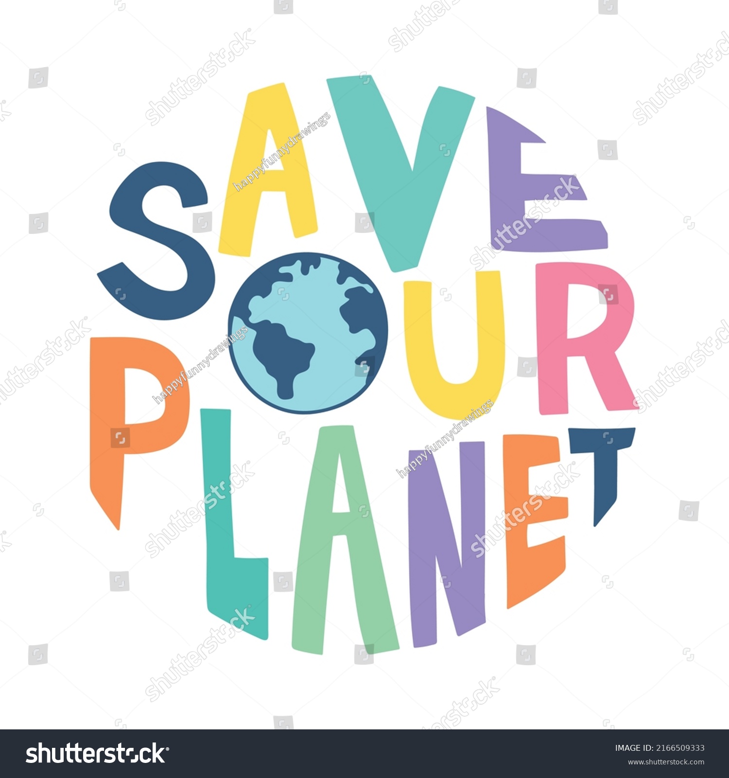 Save Our Planet Slogan Typography Vector Stock Vector (Royalty Free ...