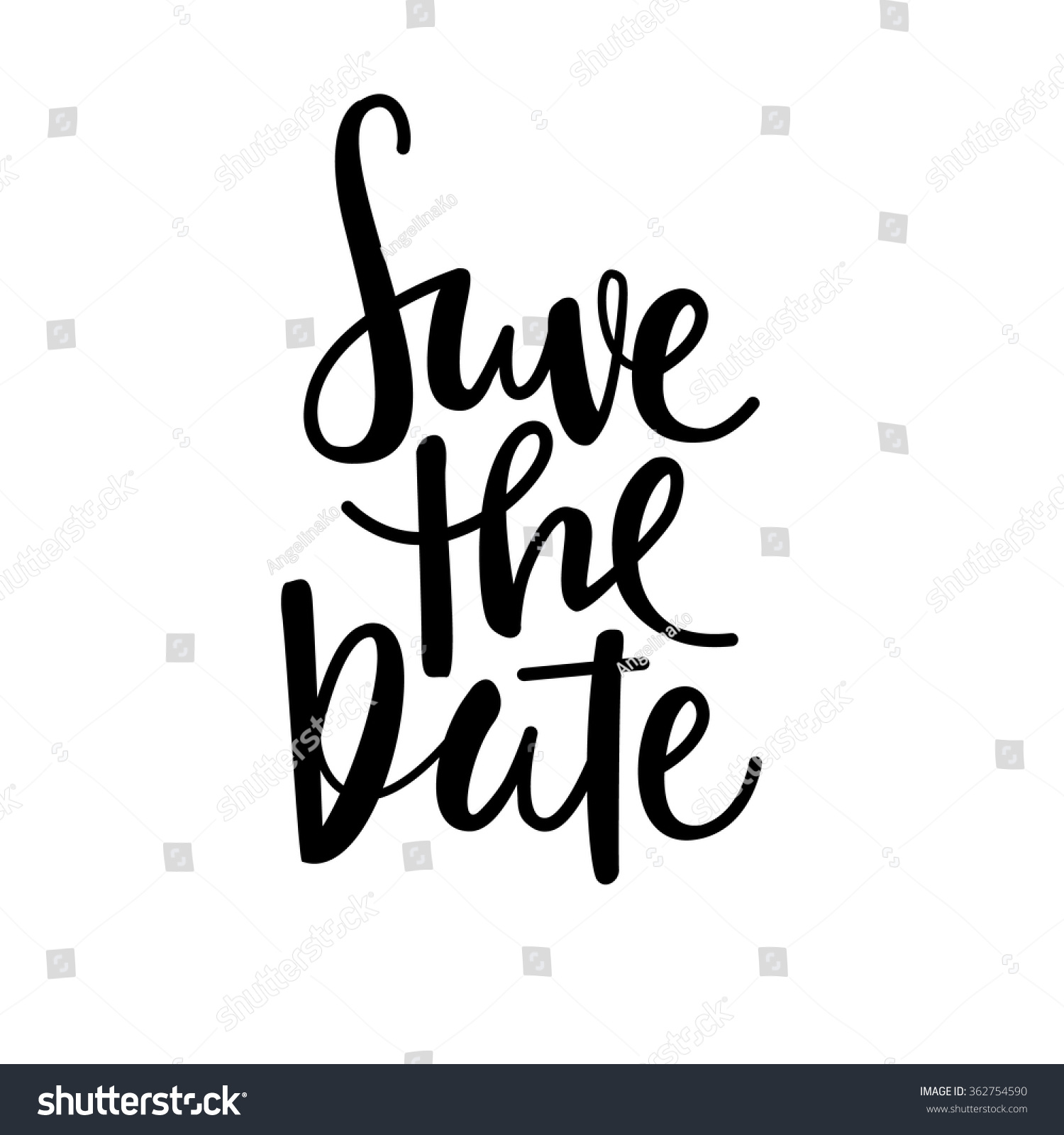 Save Date Ink Hand Lettering Stock Vector (Royalty Free) 362754590 ... Save Date Ink Hand Lettering Stock Vector (Royalty Free) 362754590 ...