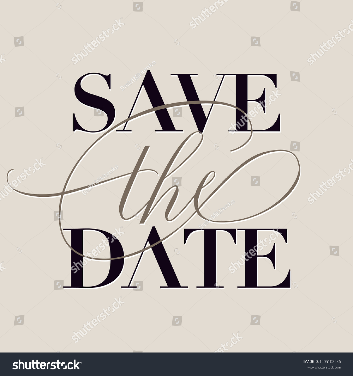 Save Date Premade Wedding Template Cursive Stock Vector (Royalty Free ...