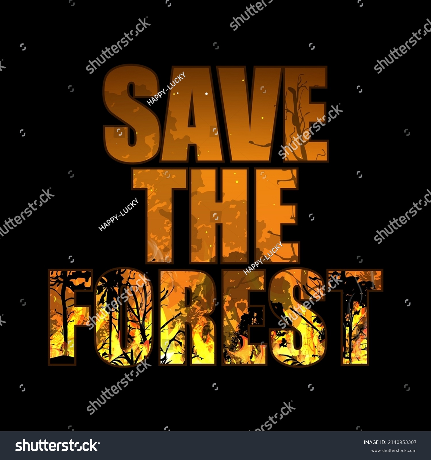 Save Forest Vector Illustration Stock Vector (Royalty Free) 2140953307 ...