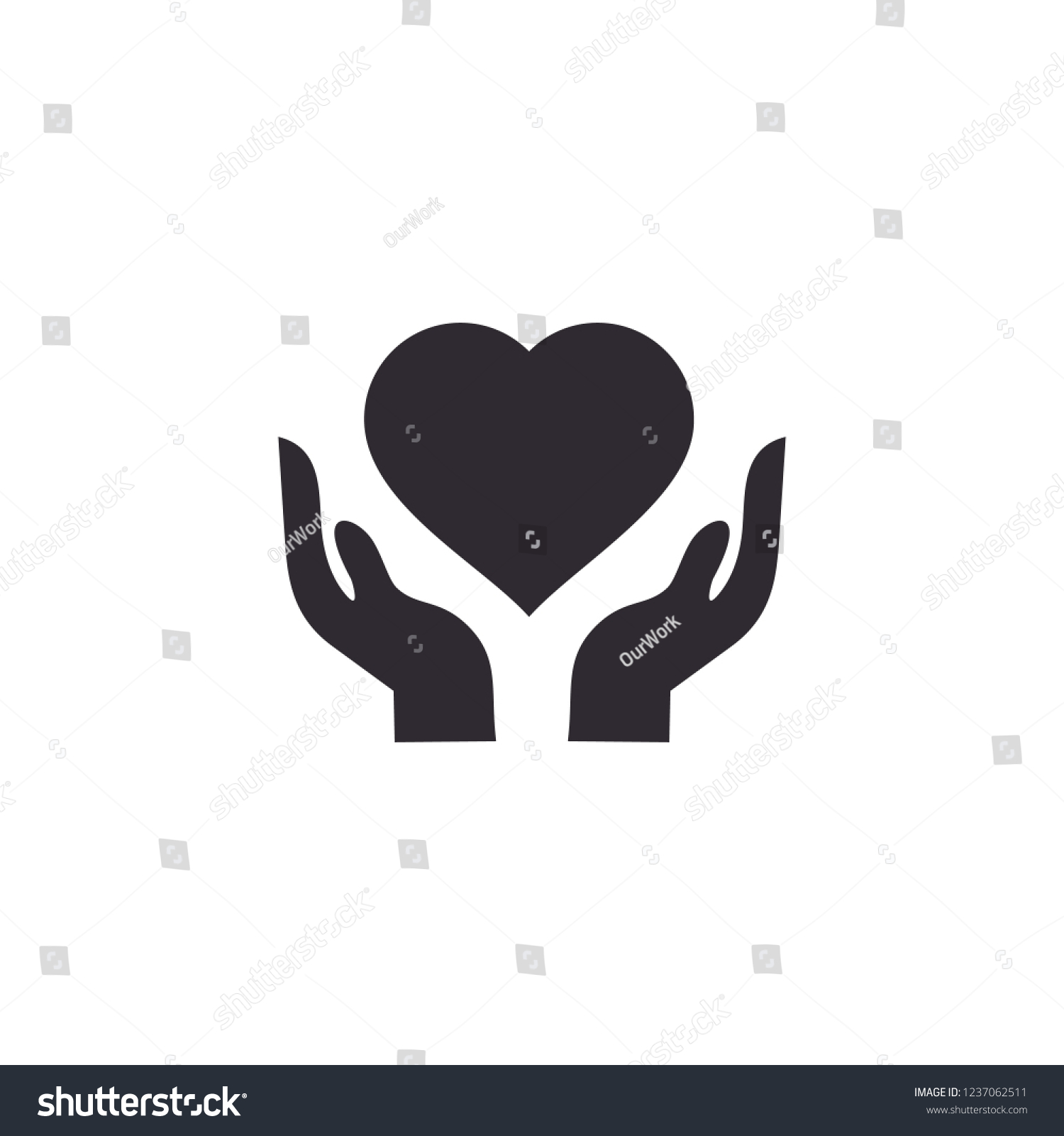 Save Heart Icon Vector Stock Vector (Royalty Free) 1237062511