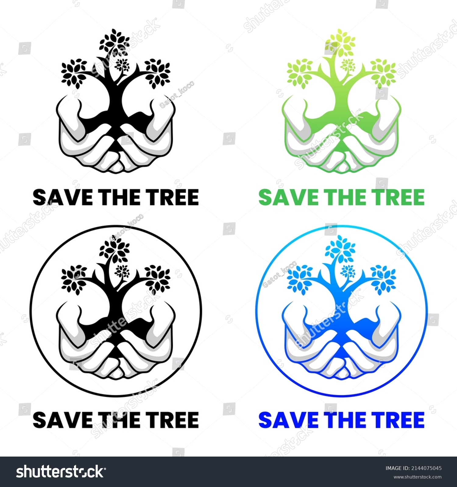 Save Tree Logo Design Template Stock Vector (Royalty Free) 2144075045 ...