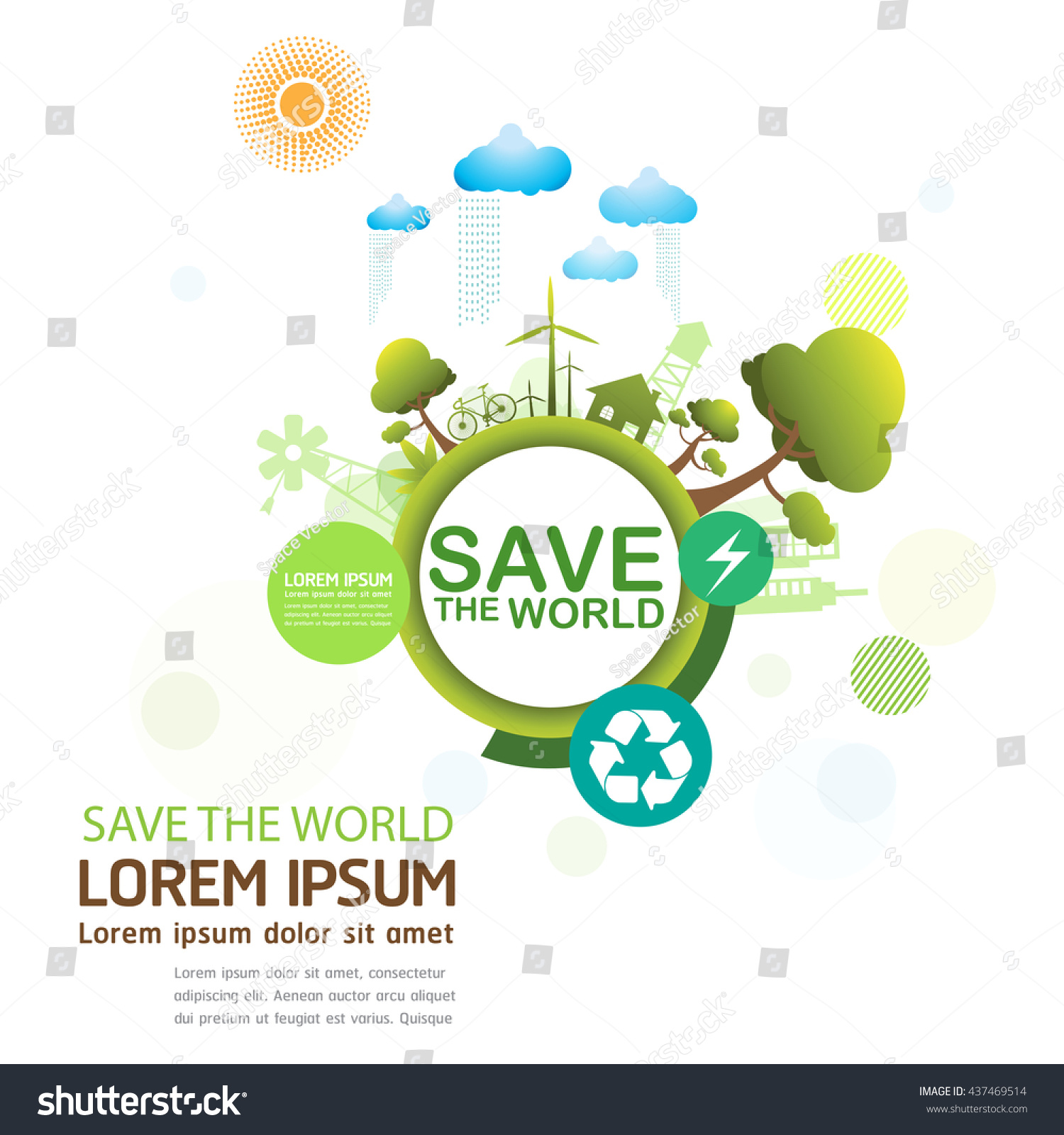 Save World Vector Concept Leaf Live Stock Vector (Royalty Free ...