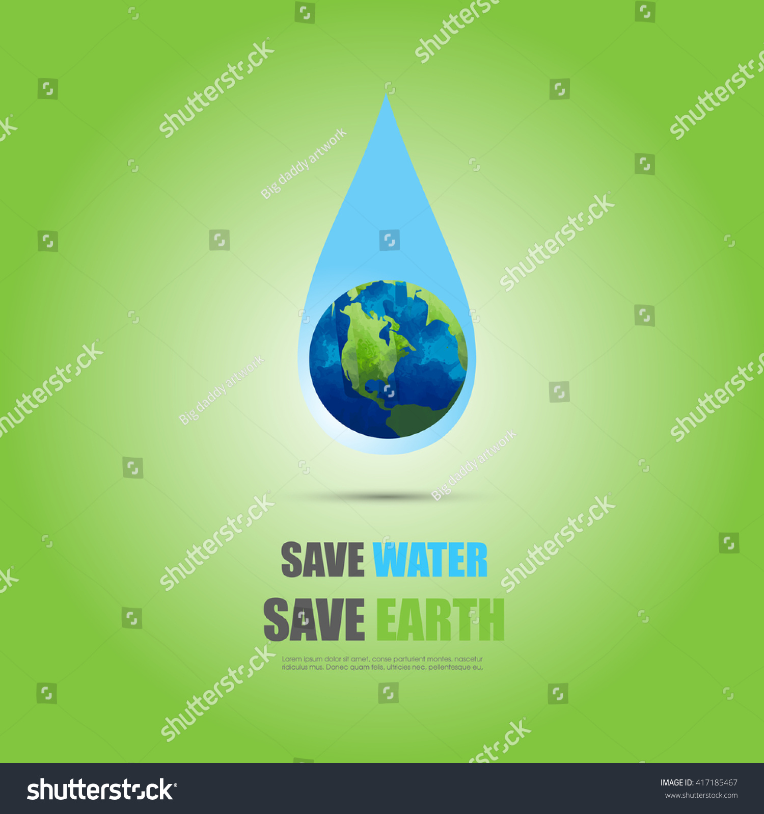 Save Water Concept Illustration Stock Vector (Royalty Free) 417185467 ...