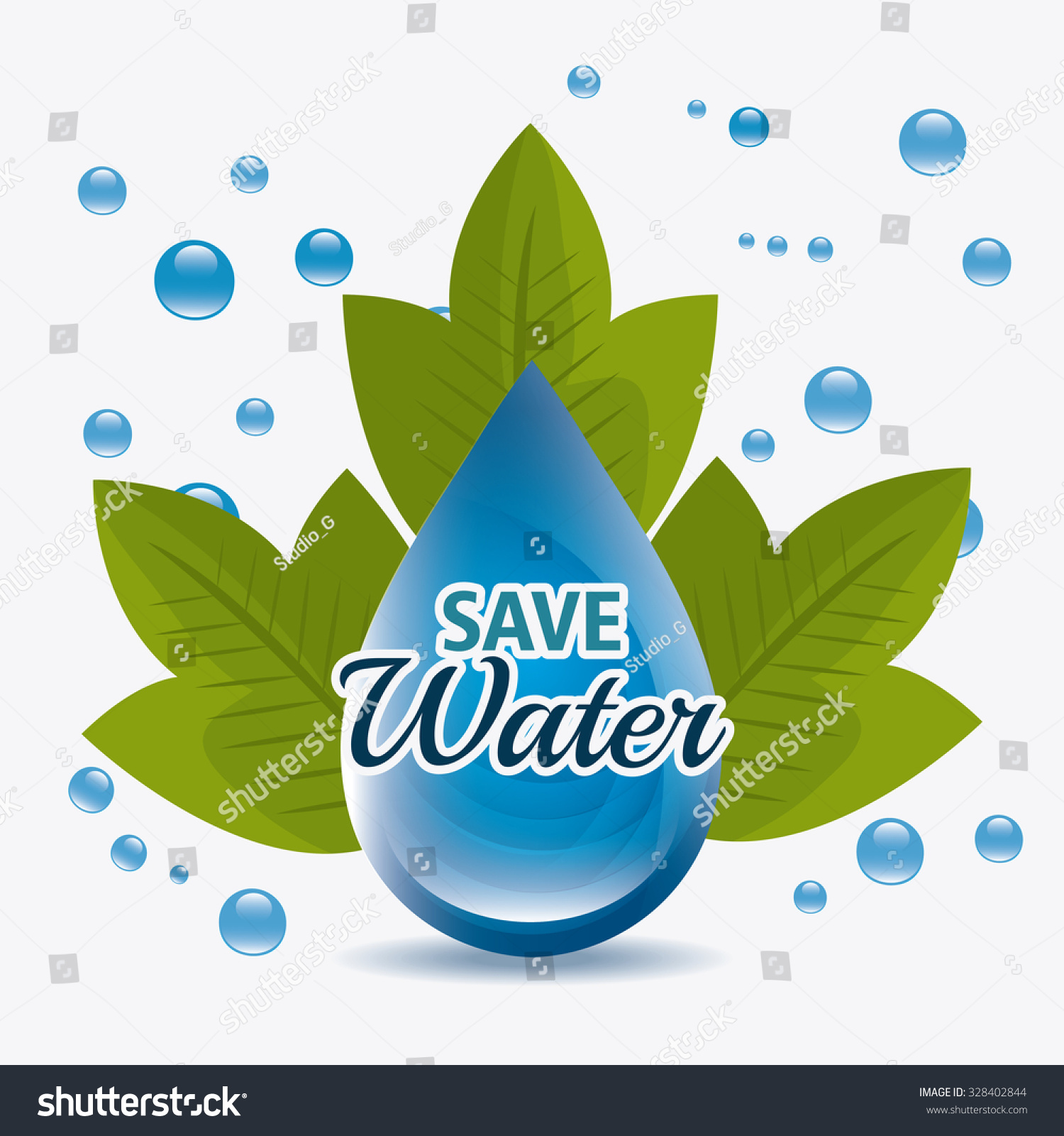 Save Water Ecology Theme Design Vector Stock Vector (Royalty Free ...