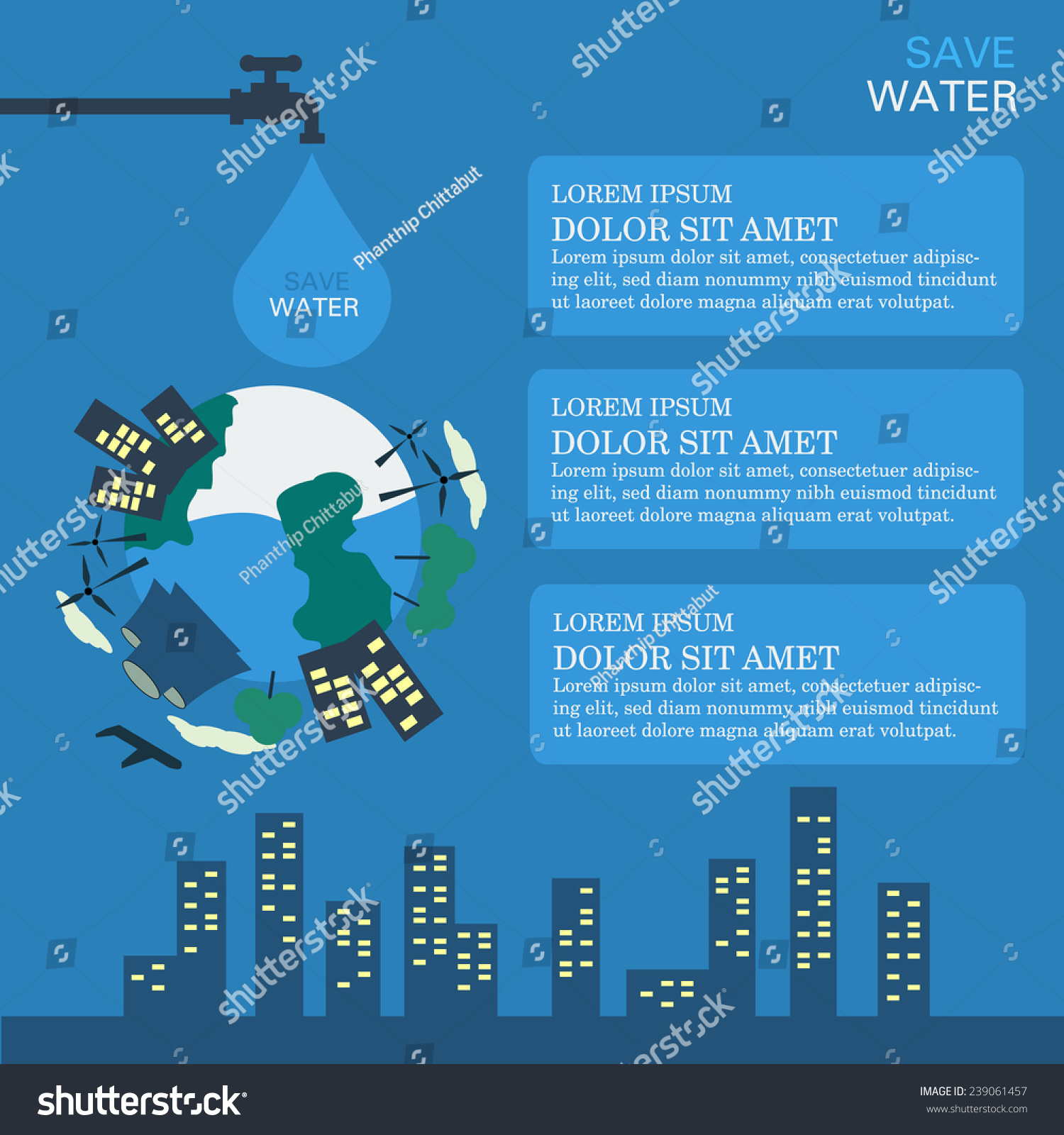 Save Water Save Earth: เวกเตอร์สต็อก (ปลอดค่าลิขสิทธิ์) 239061457 ...