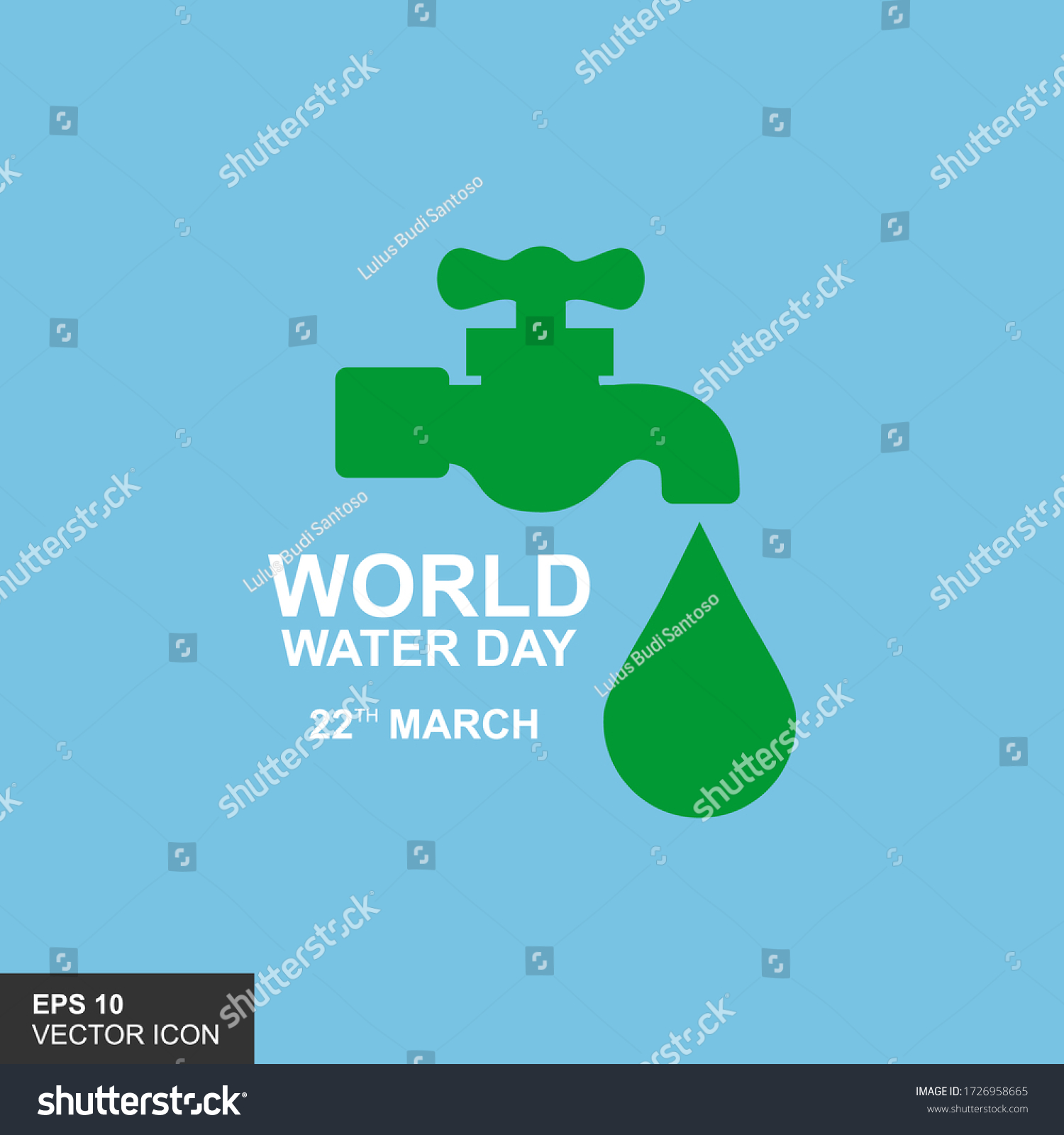 Save Water Save World Vector Illustration 库存矢量图（免版税）1726958665 ...