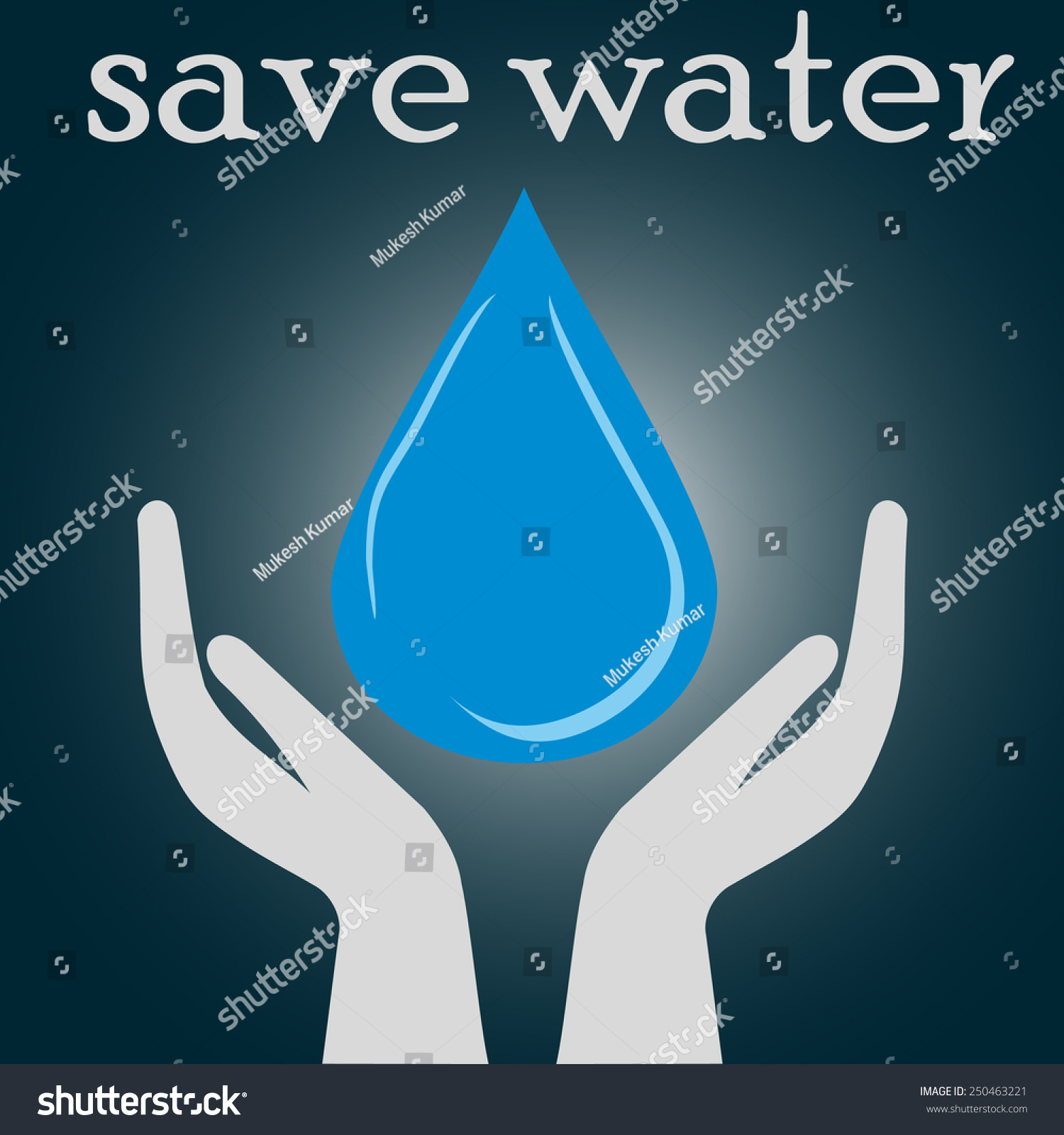 Save Water Sign Icon Stock Vector (Royalty Free) 250463221