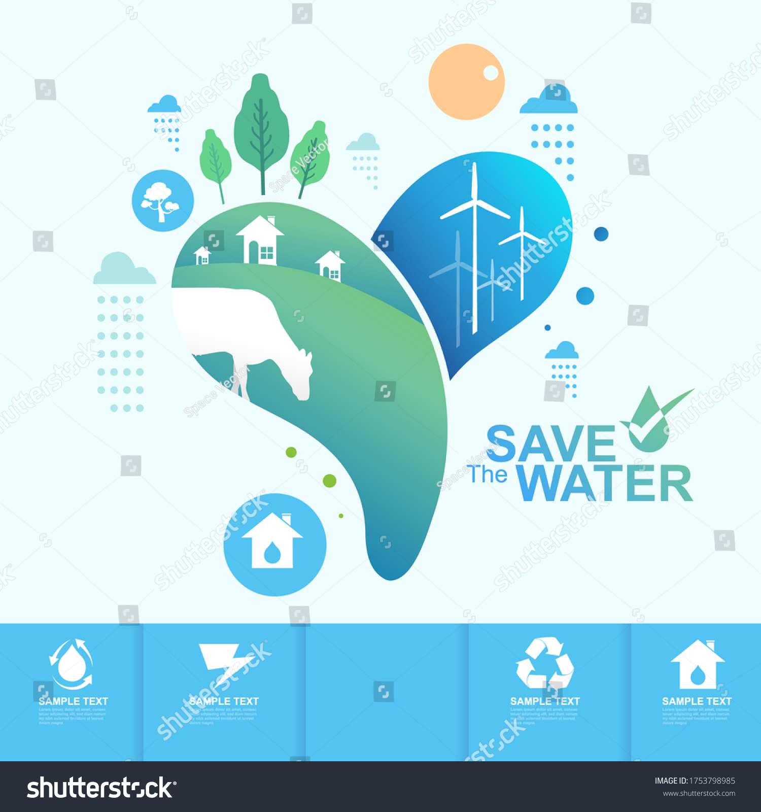 Save Water Vector Concept Start Water: เวกเตอร์สต็อก (ปลอดค่าลิขสิทธิ์ ...