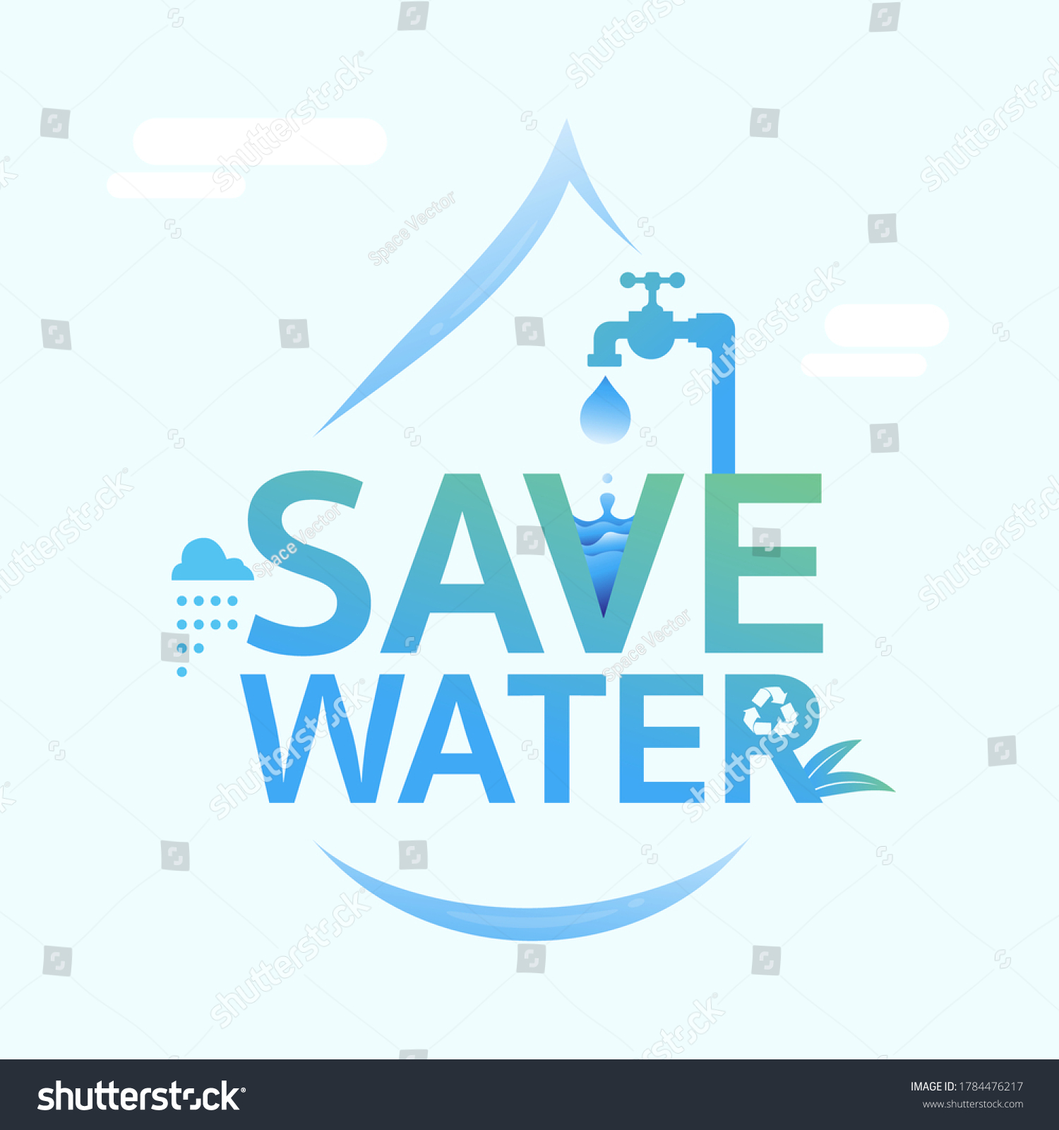 Save Water Vector Concept Start Water Stock Vector (Royalty Free ...