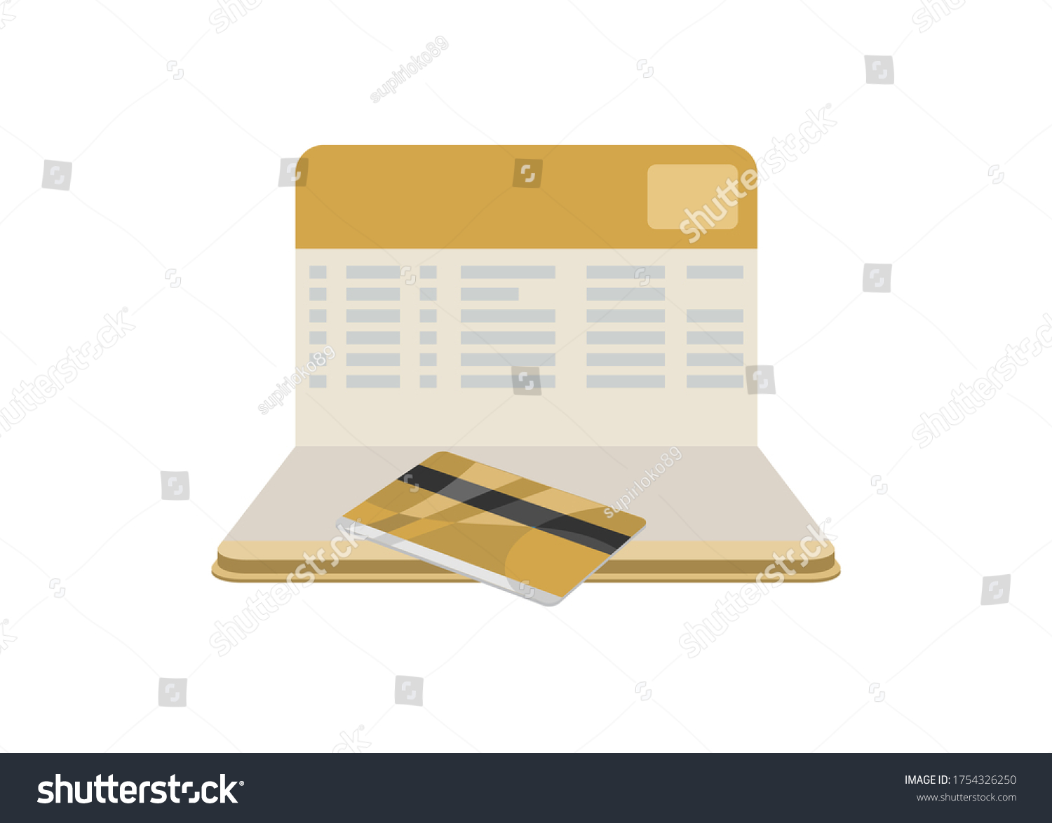 Saving Book Atm Card Simple Flat Stock Vector (Royalty Free) 1754326250 ...