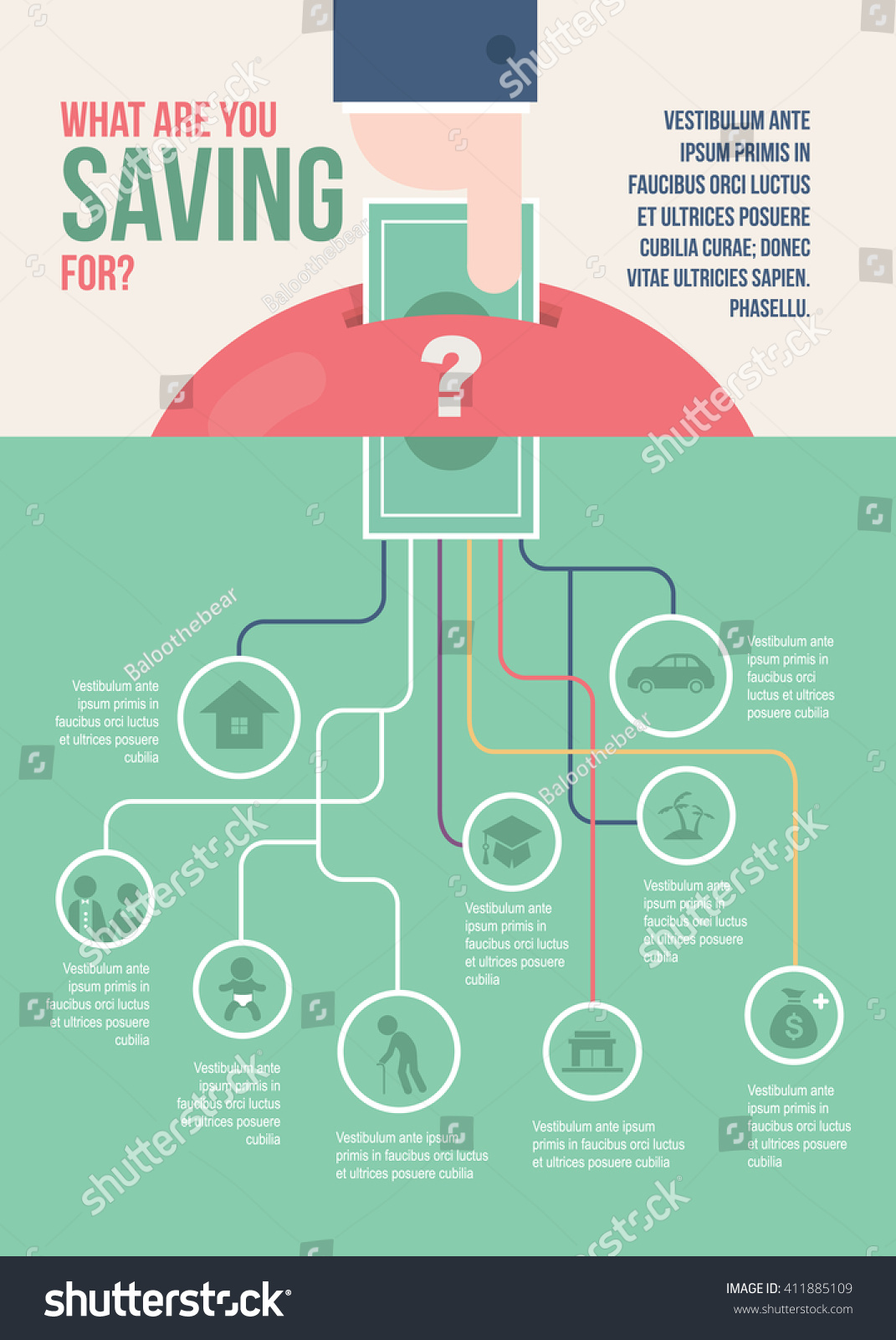 Saving Money Infographic Stock Vector 411885109 - Shutterstock