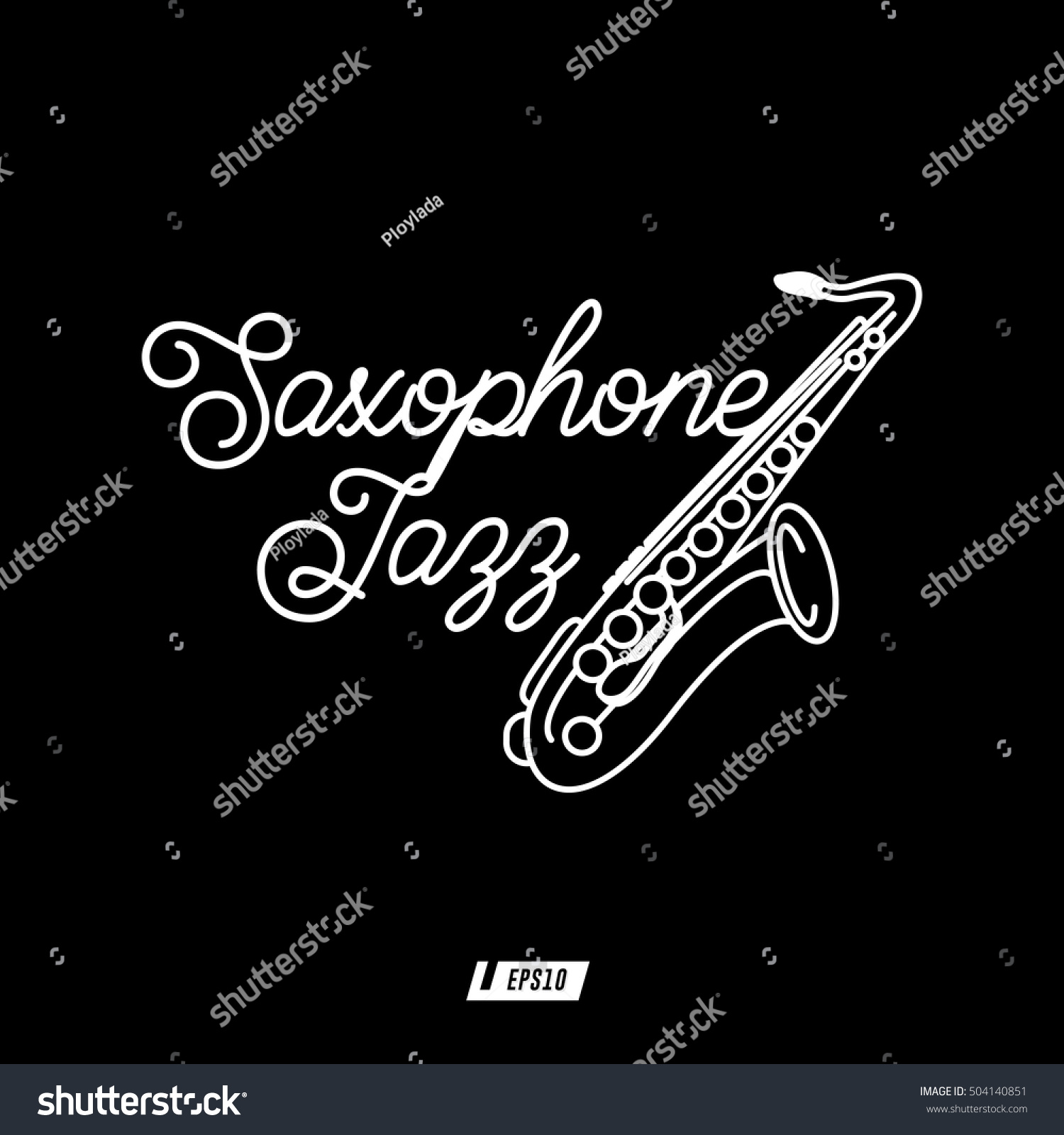 Saxophone Logo Stock Vector (Royalty Free) 504140851