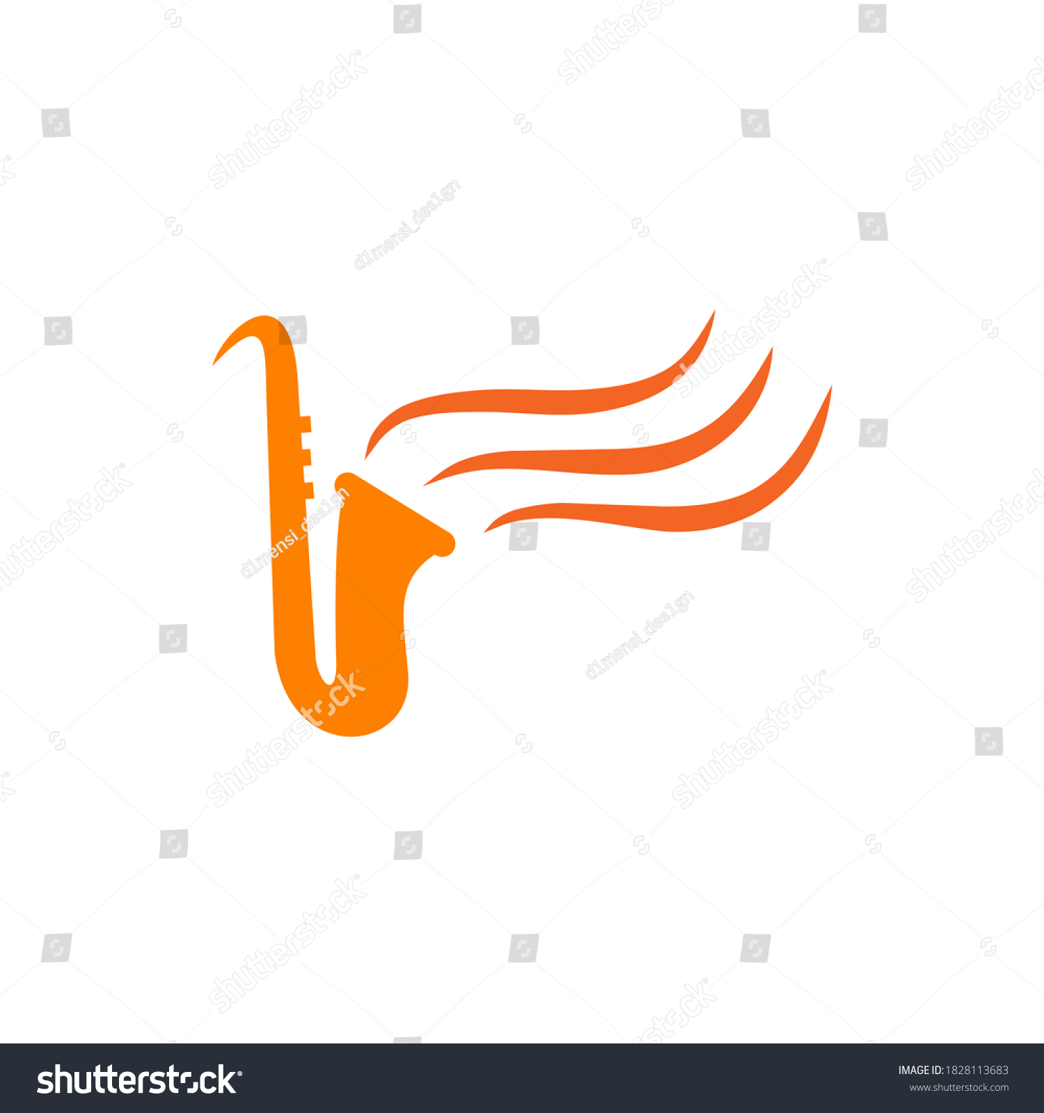 Saxophone Sign Logo Design Vector Template Stock Vector (Royalty Free ...