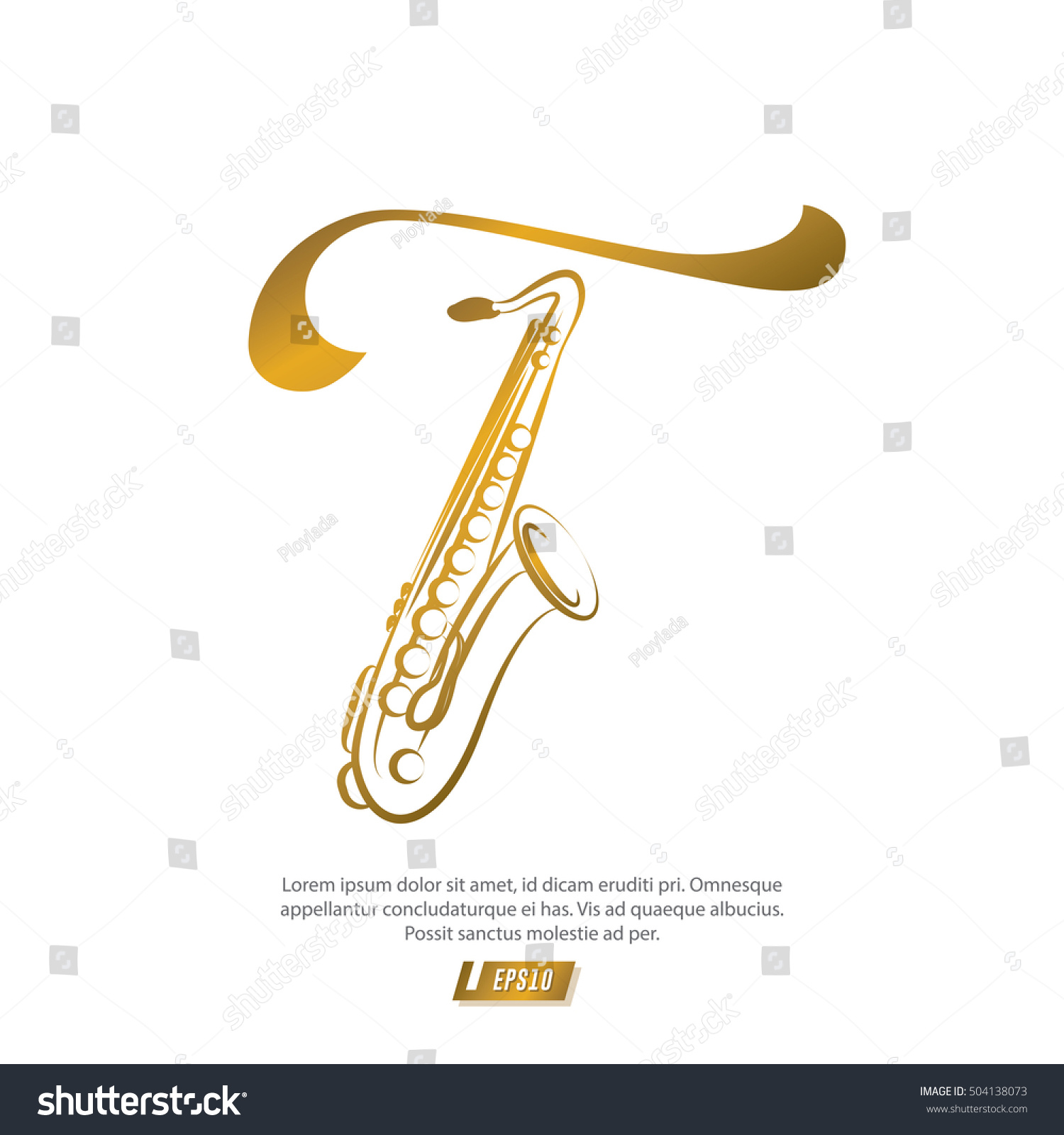 Saxophone T Logo Stock Vector (Royalty Free) 504138073
