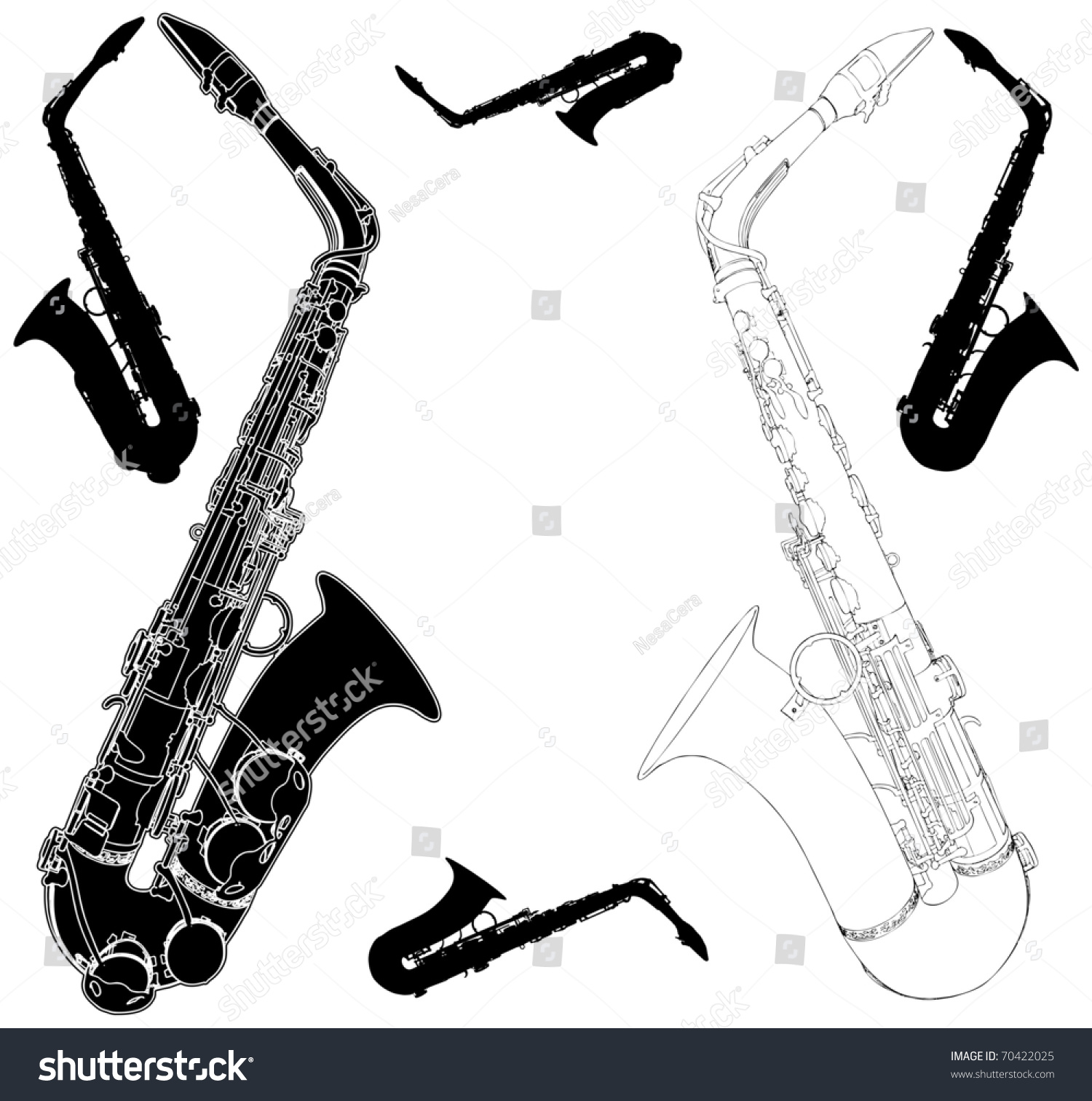 Saxophone Vector 01 Stock Vector (Royalty Free) 70422025 | Shutterstock