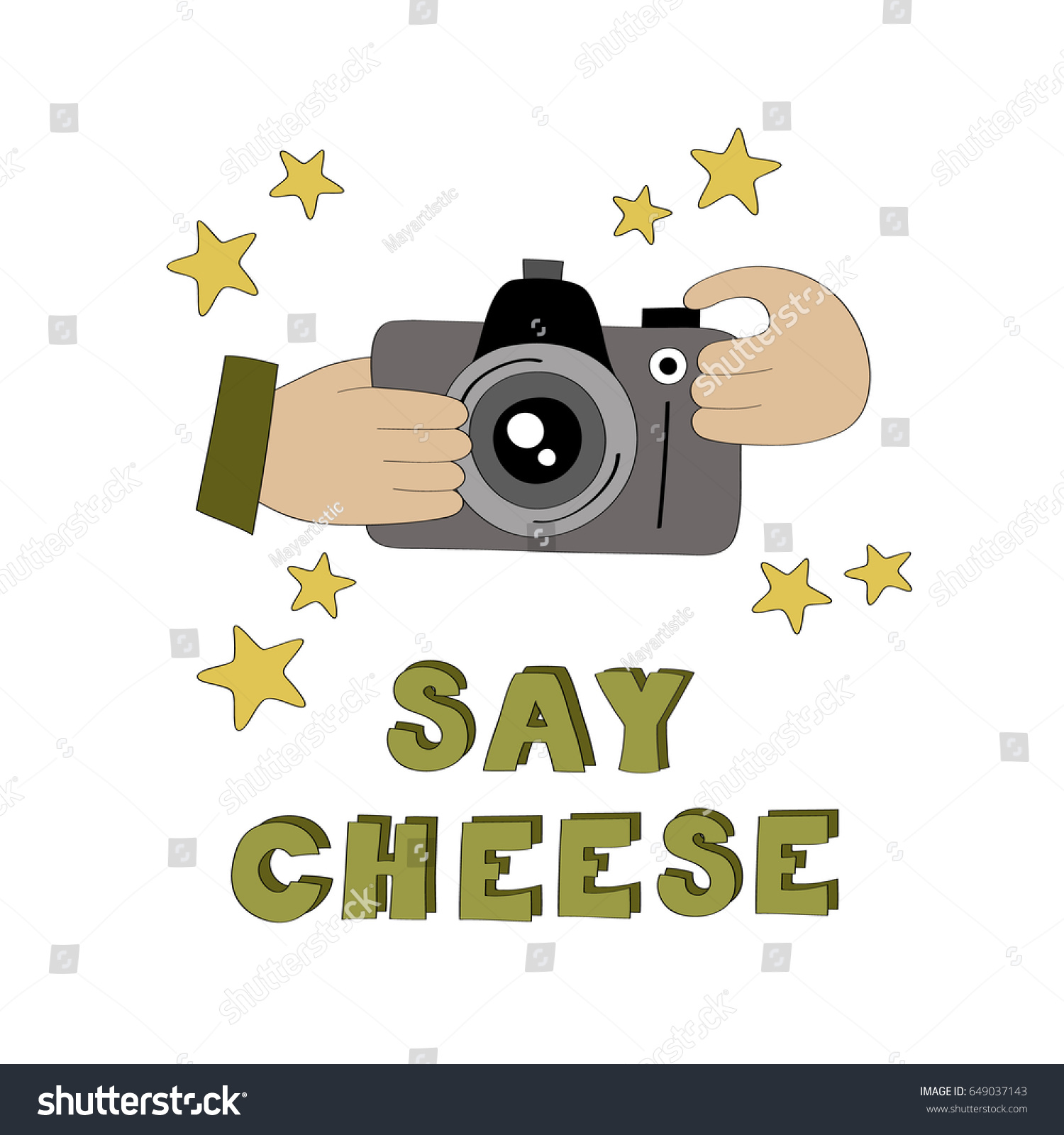 Say Cheese Vector Illustration Stock Vector (Royalty Free) 649037143 ...