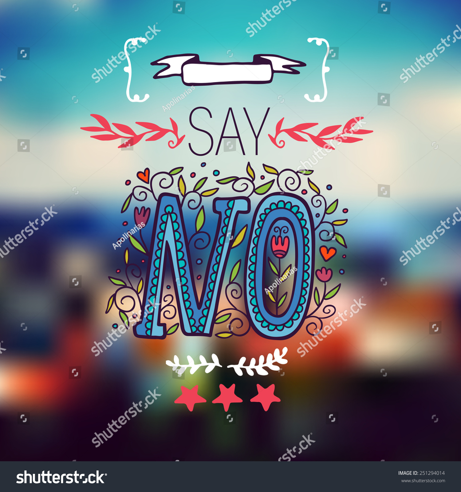 Say No On Blurred Background Stock Vector (Royalty Free) 251294014