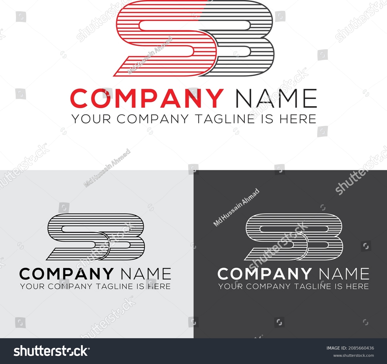 Sb Letter Logo Design Template Stock Vector (Royalty Free) 2085660436