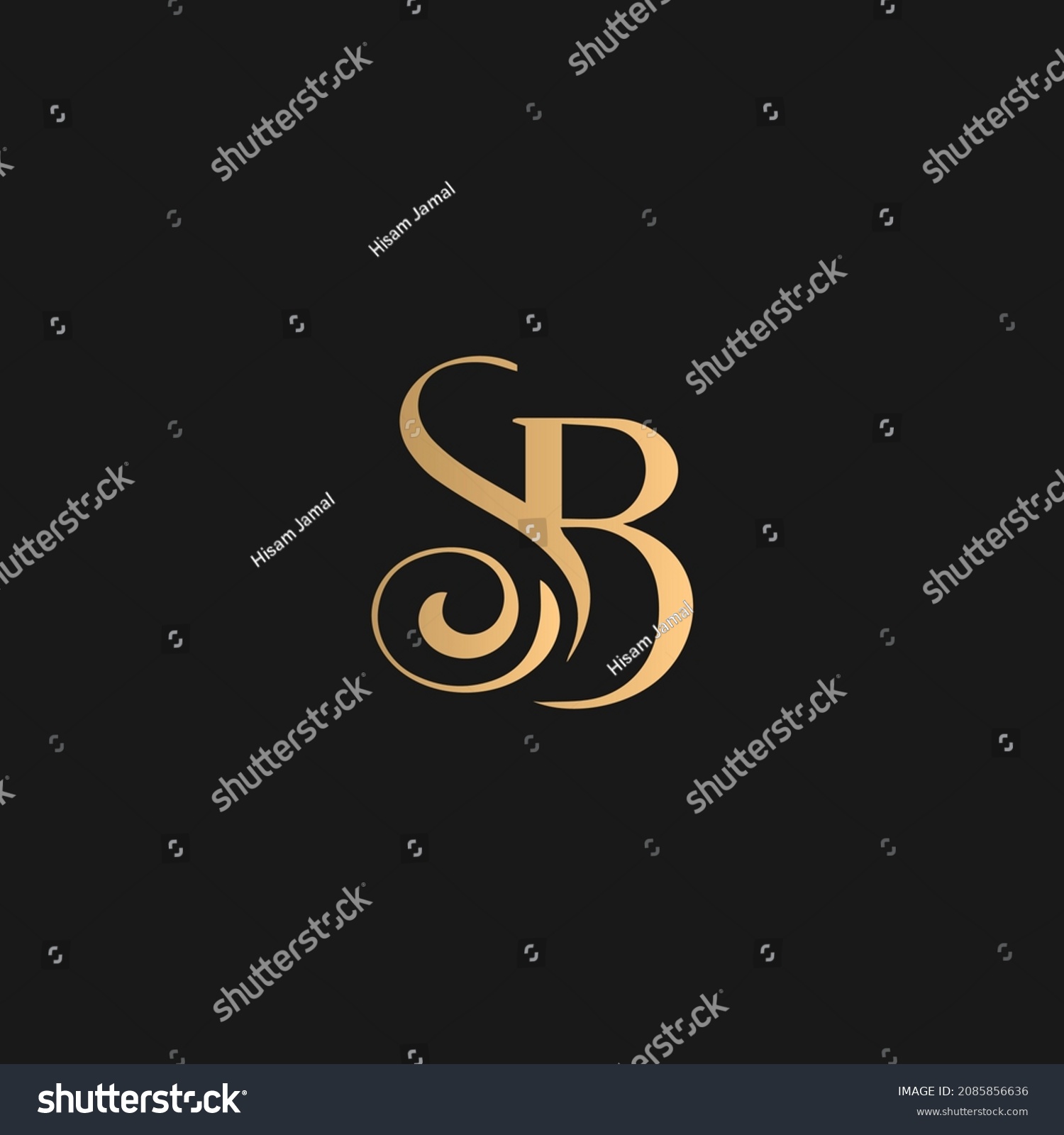 Sb Logo Vector Sb Luxury Vector Stock Vector (Royalty Free) 2085856636