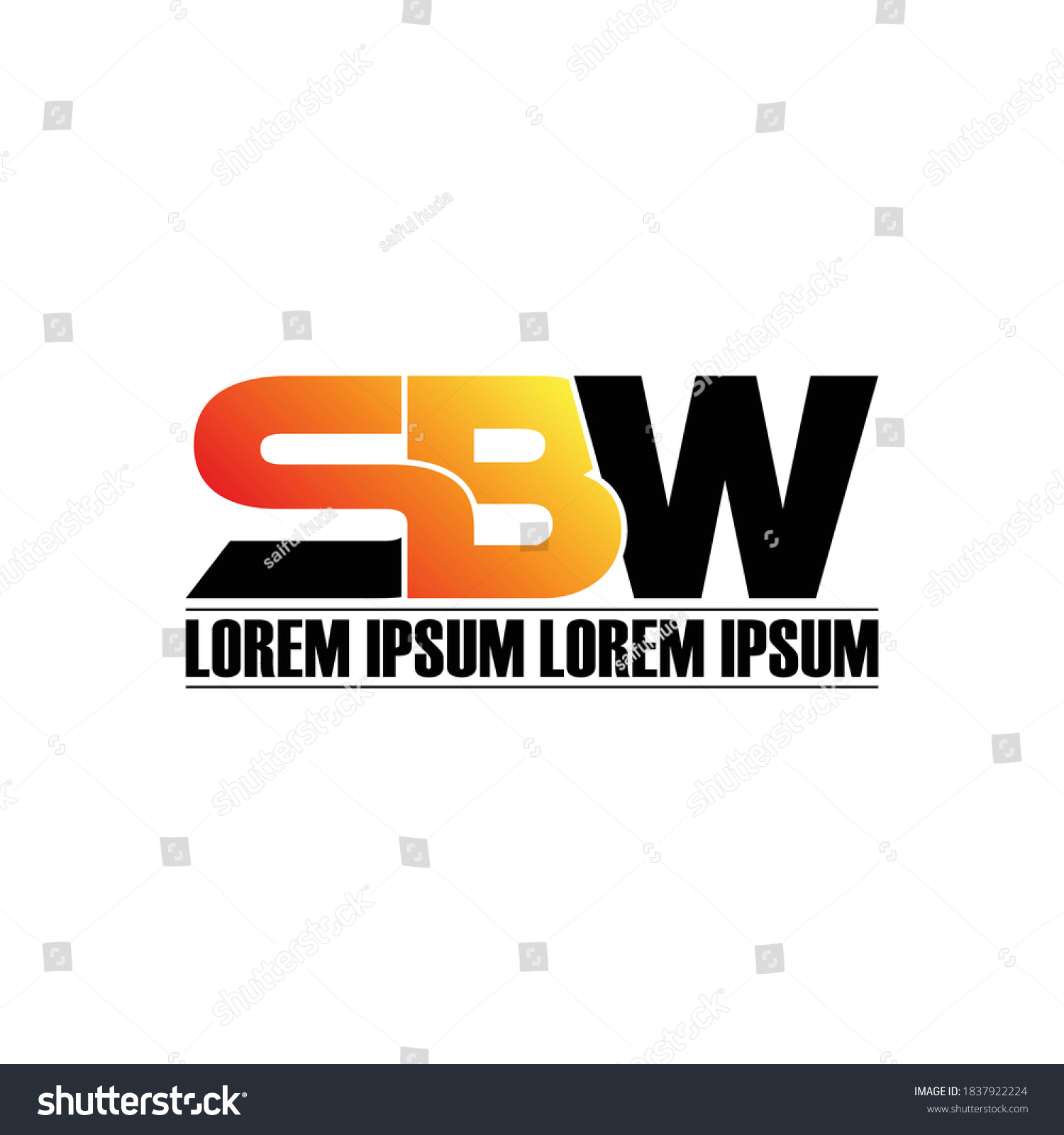 Sbw Letter Monogram Logo Design Vector Stock Vector (Royalty Free ...