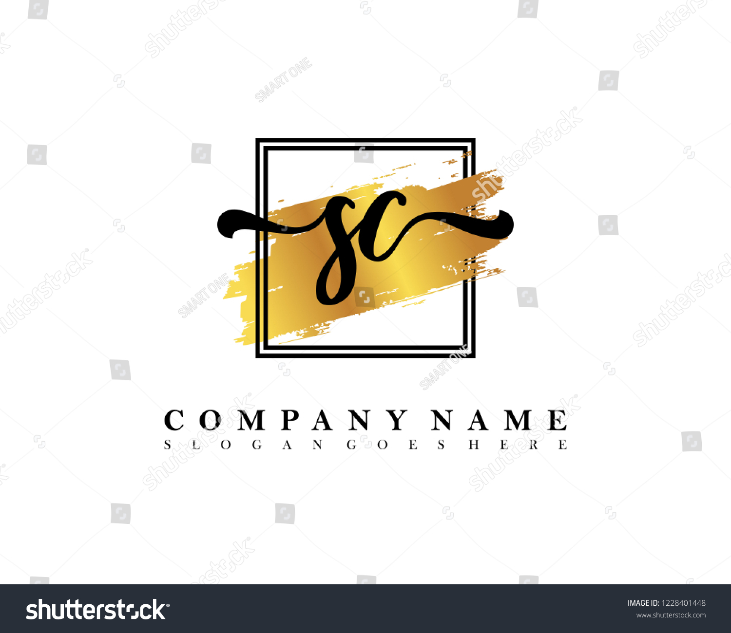 Sc Initial Handwriting Logo Concept Stock Vector (Royalty Free ...