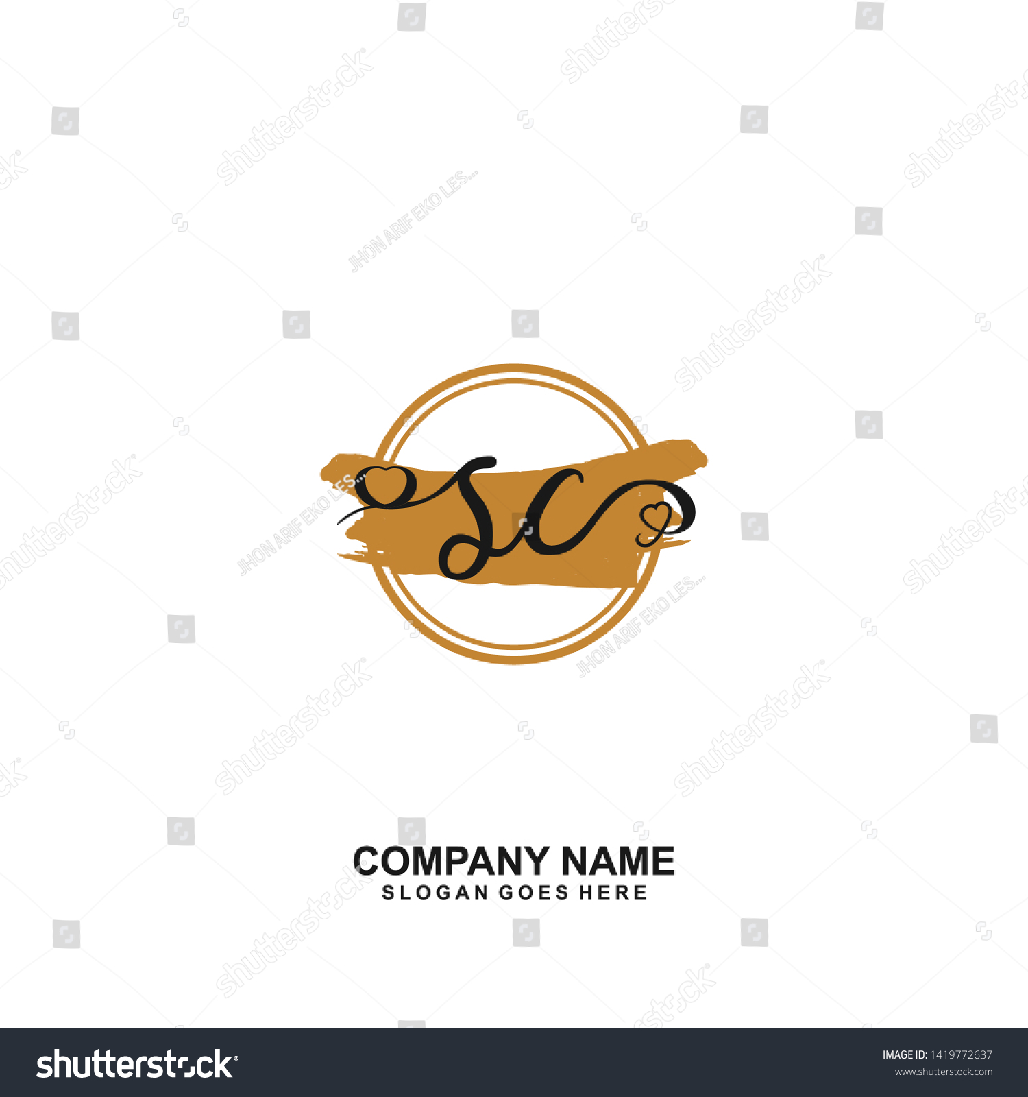 Sc Initial Handwriting Logo Vector Stock Vector (Royalty Free ...