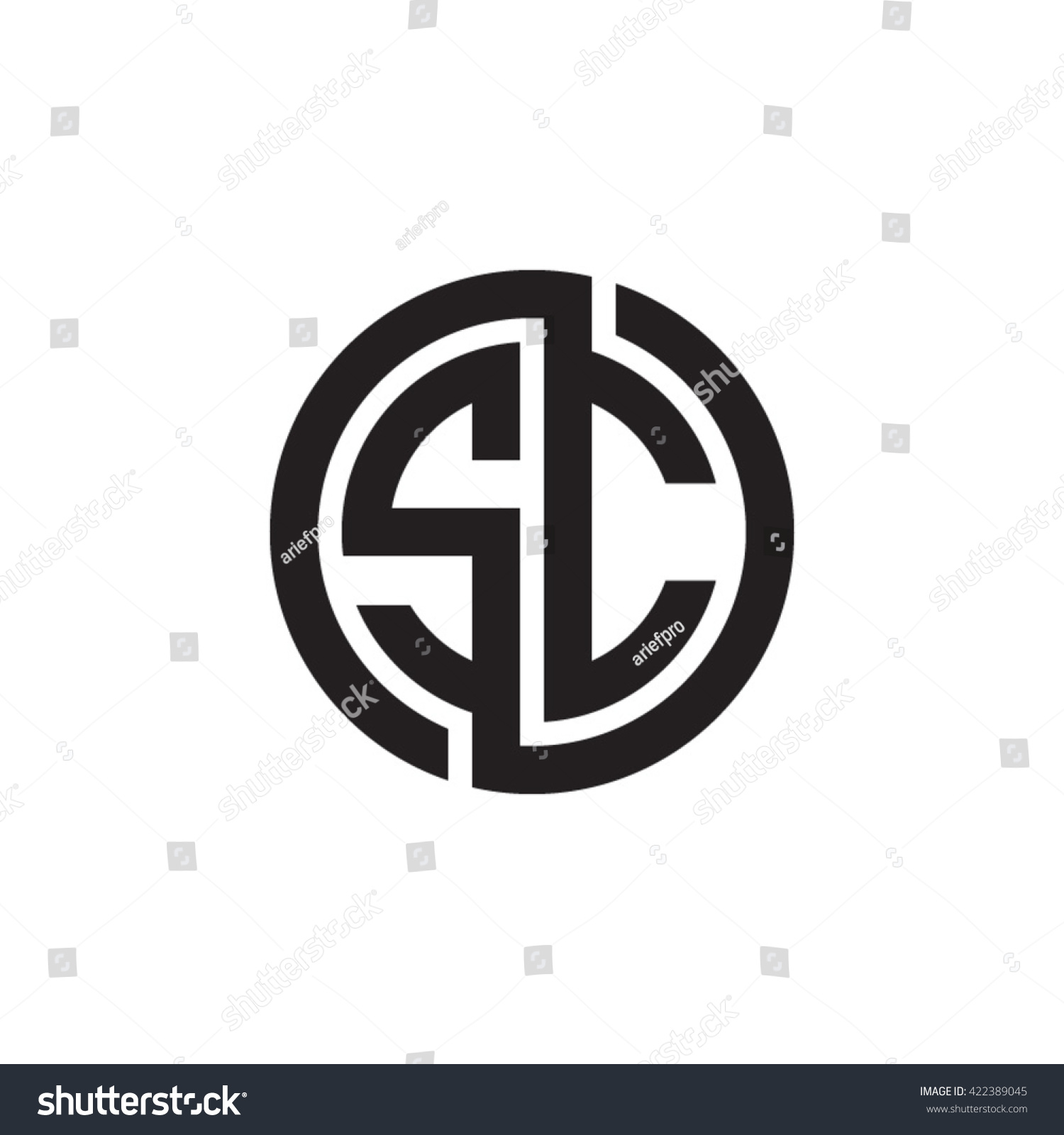 SC Initial Letters Looping Linked Circle Stock Vector (Royalty Free ...