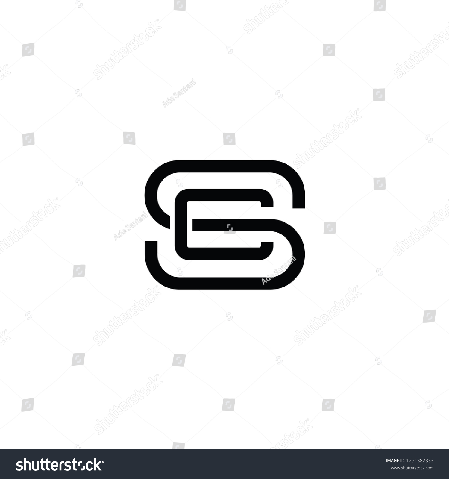 「Sc Letters Initial Logo Design Vector」のベクター画像素材（ロイヤリティフリー） 1251382333 ...
