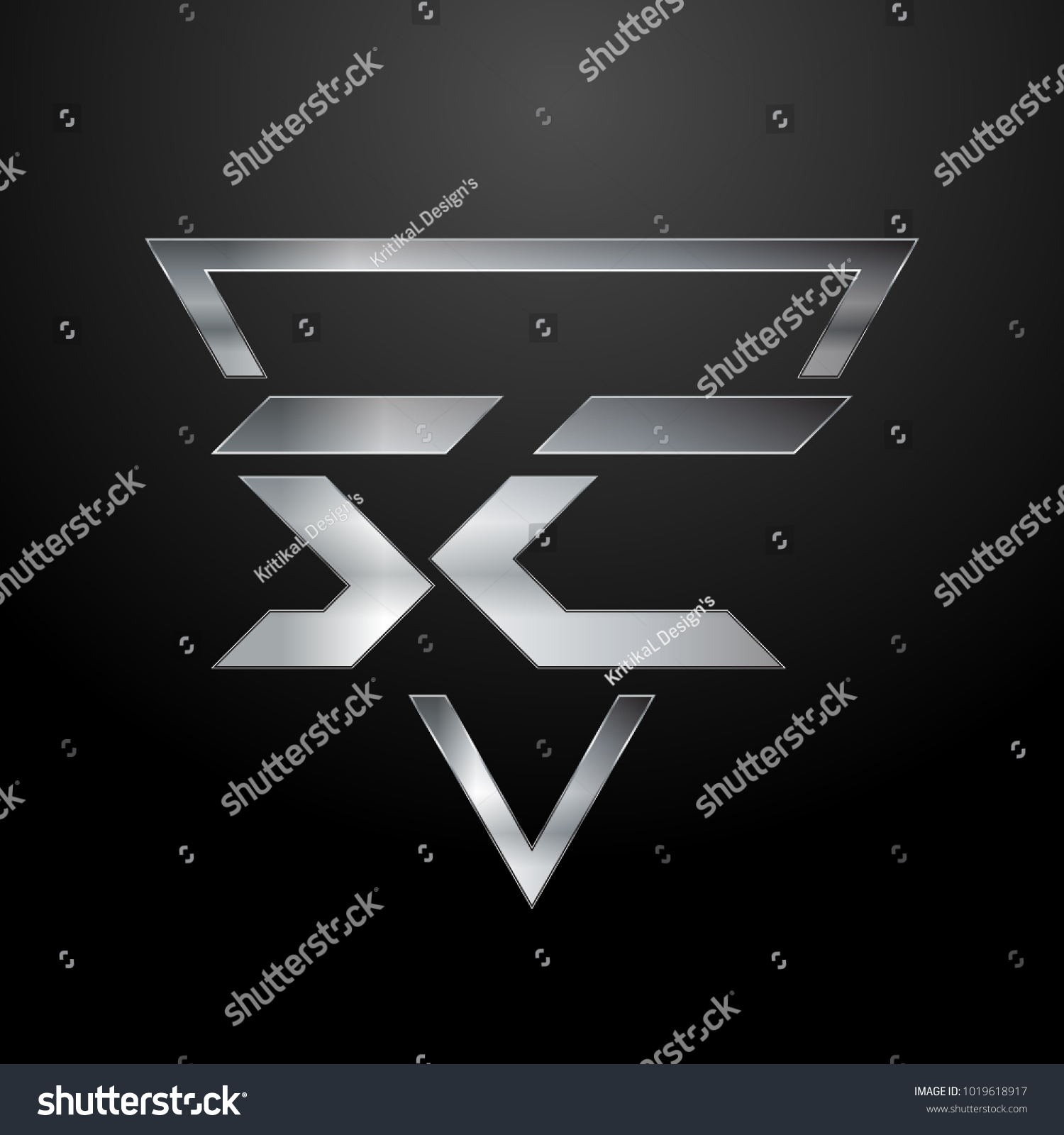 Sc Logo Metal Logo Silver Logo Stock Vector (Royalty Free) 1019618917