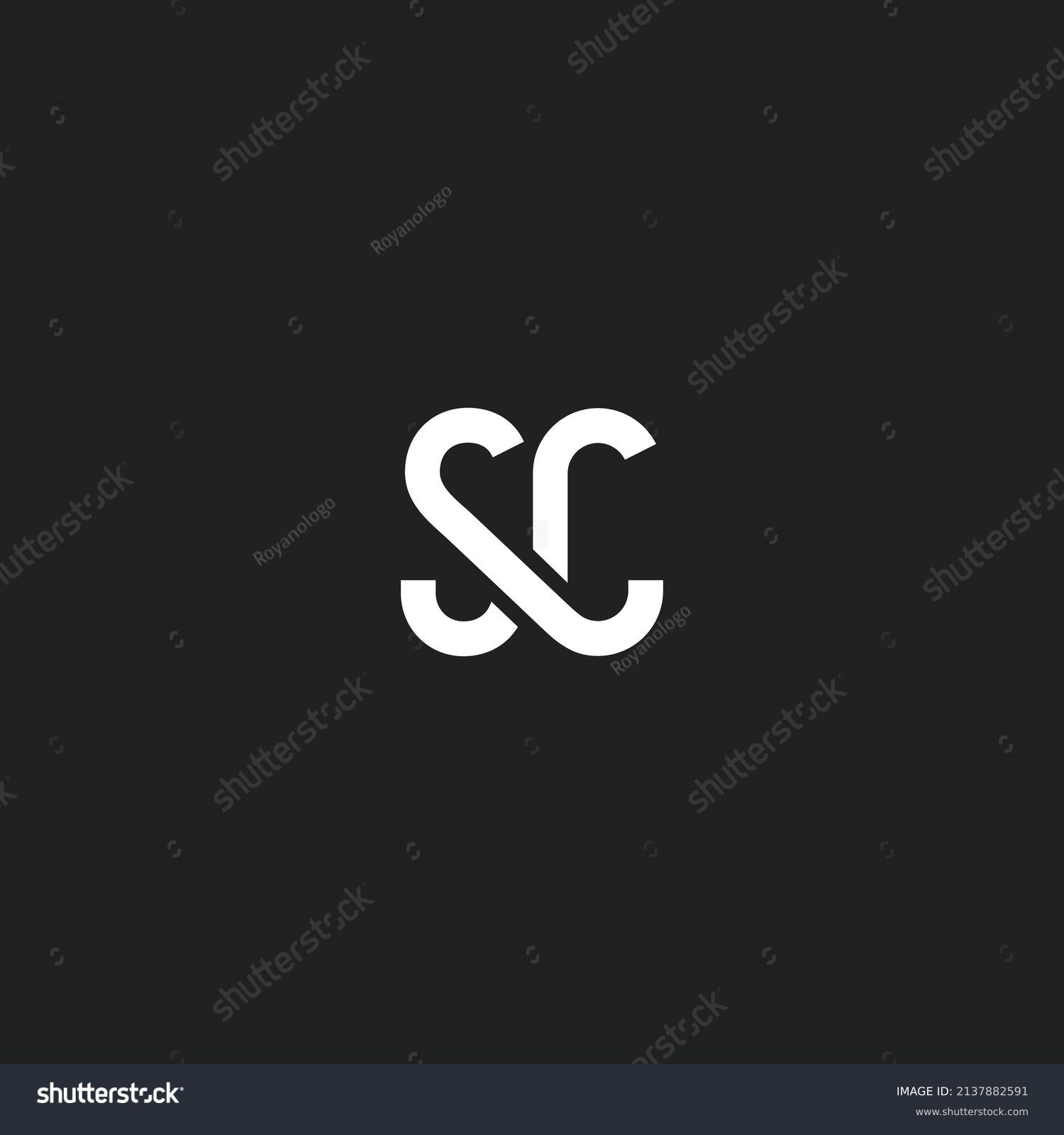 Sc Monogram Minimal Logo Design Concept Stock Vector (Royalty Free ...