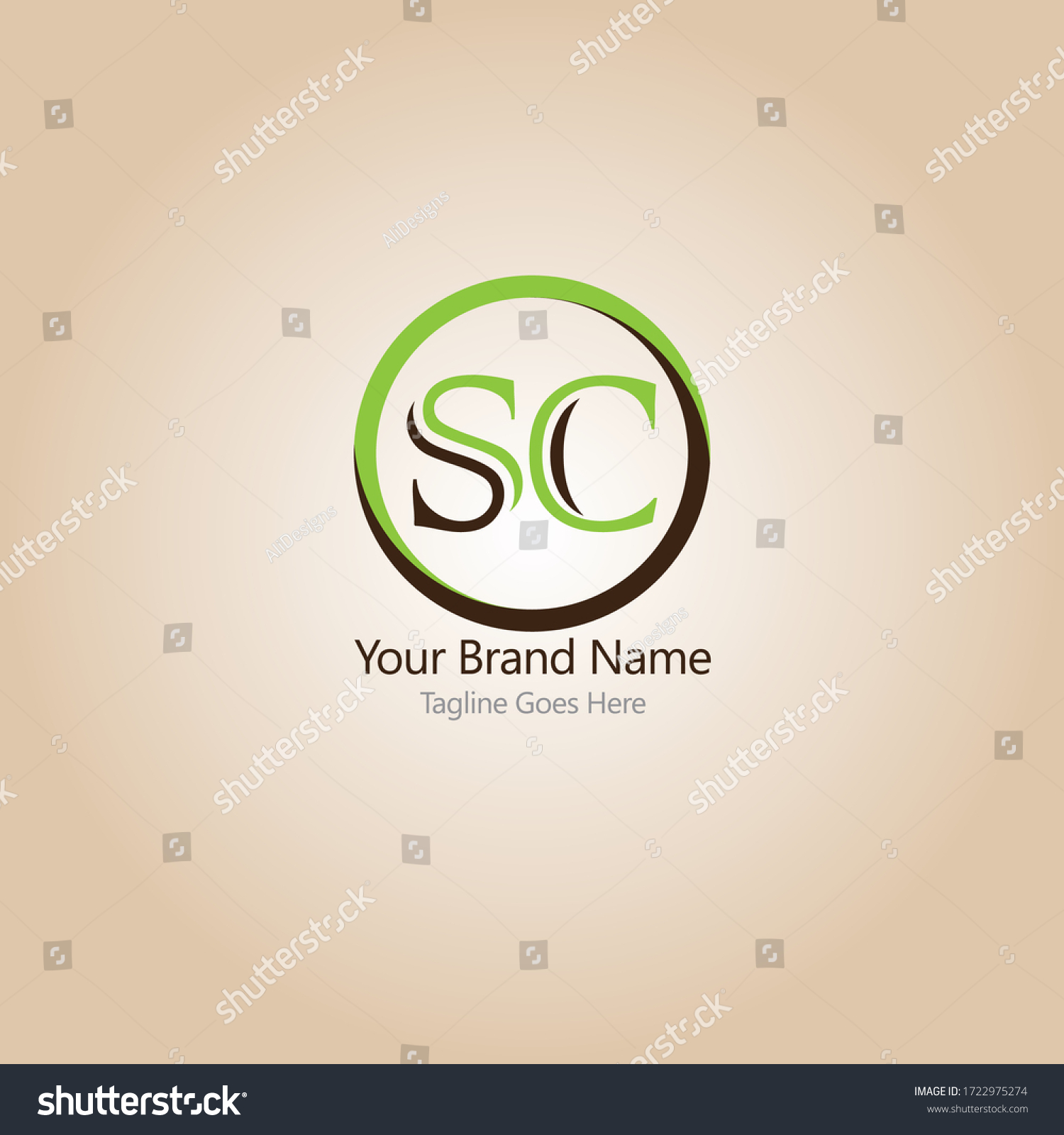 Sc Vector Logo Design Sc Creative Stock Vector (Royalty Free) 1722975274