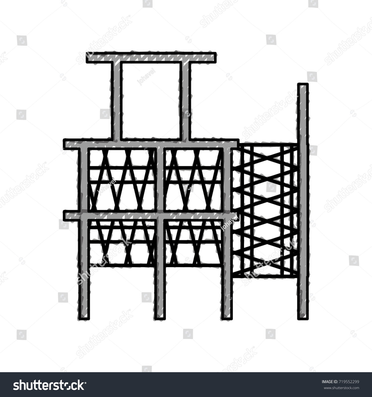 Scaffold Vector Illustration Stock Vector (Royalty Free) 719552299 ...