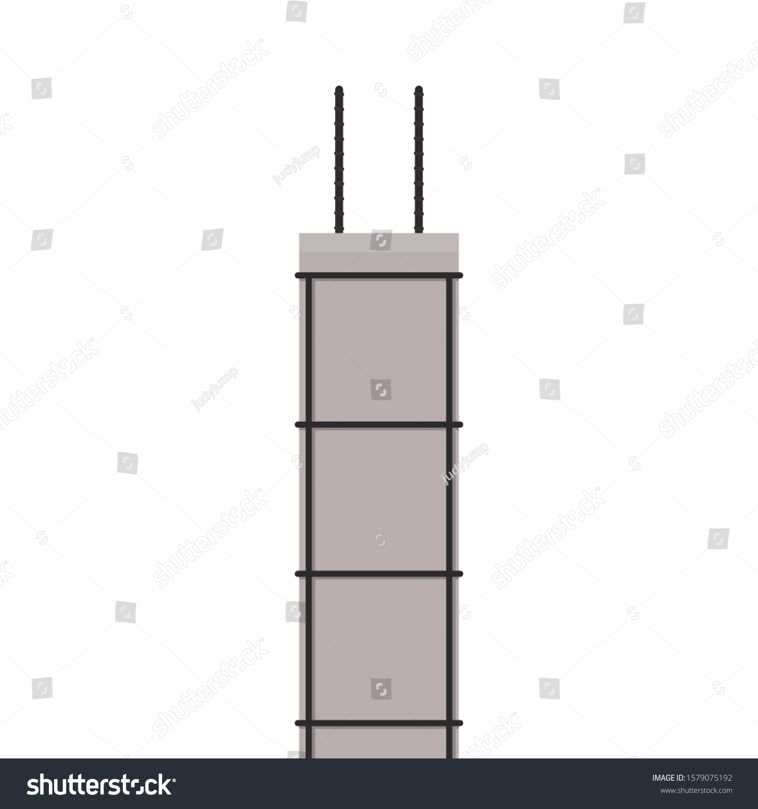 Scaffolding Vector Bridge Pillar Construction Bridge Stock Vector ...