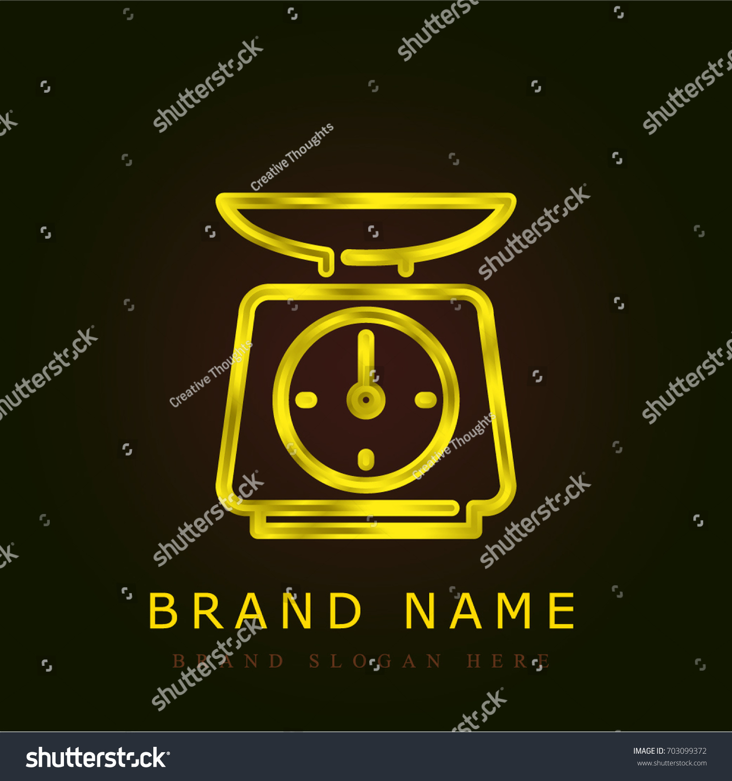 Scale Golden Metallic Logo Stock Vector (Royalty Free) 703099372 ...