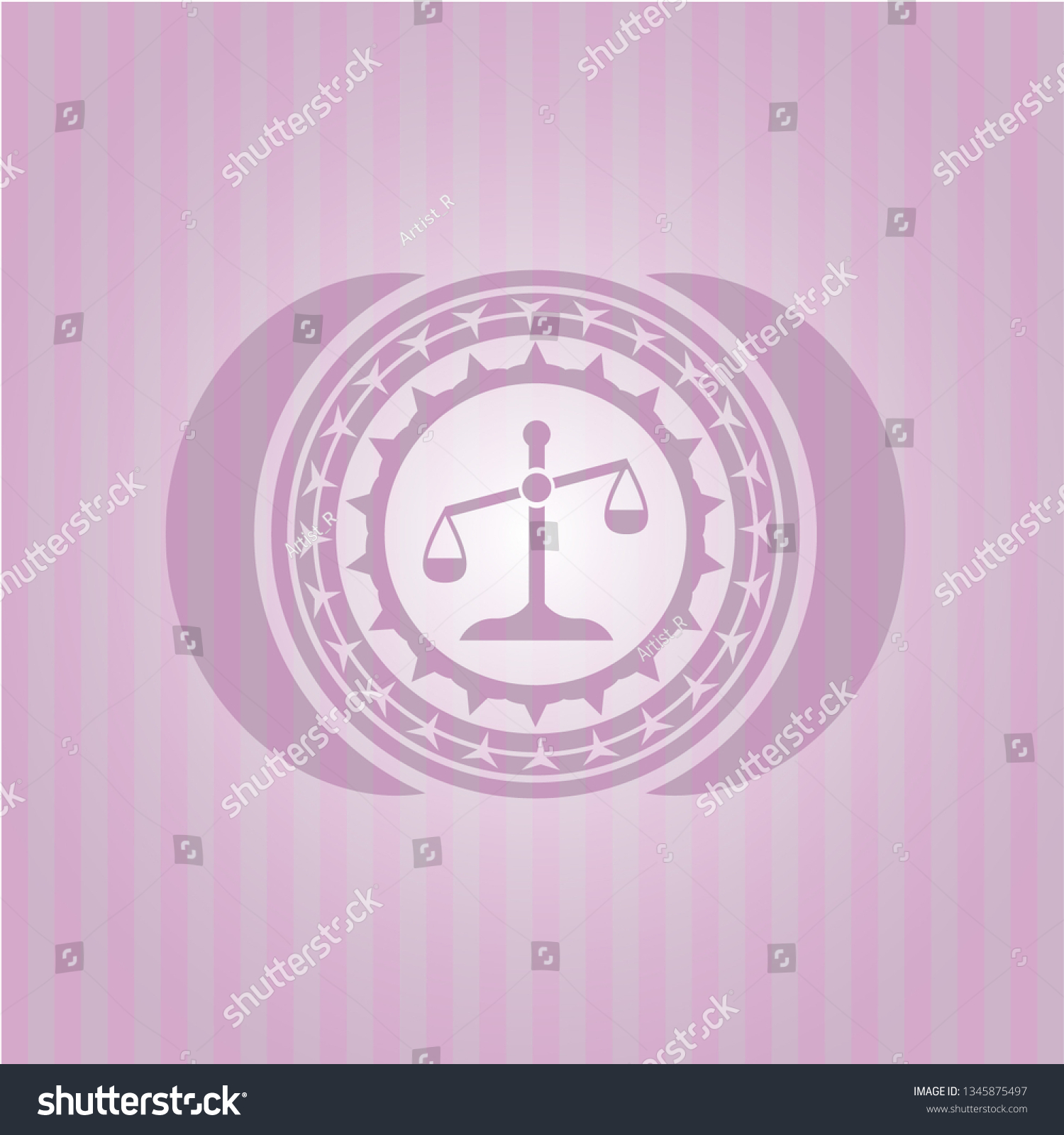 Scale Icon Inside Badge Pink Background Stock Vector (Royalty Free ...