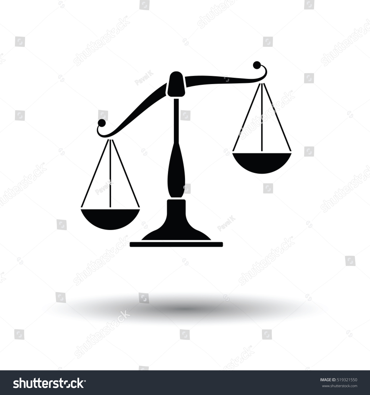 Scale Icon White Background Shadow Design Stock Vector (Royalty Free ...