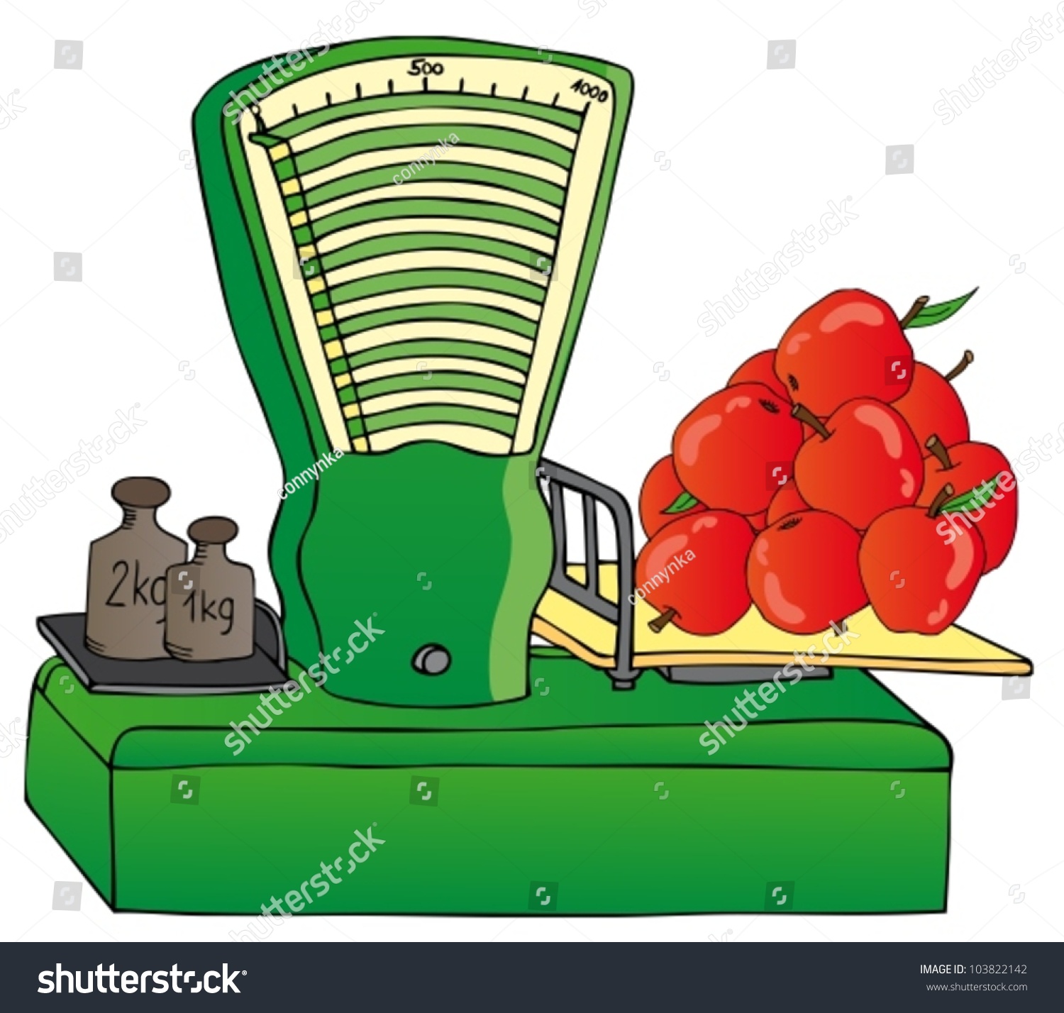 Scale Apples Vector Illustration Stock Vector (Royalty Free) 103822142