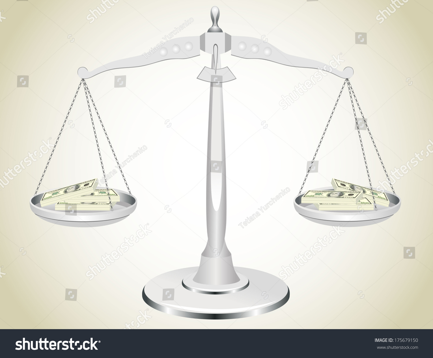 Scale Money Stock Vector (Royalty Free) 175679150