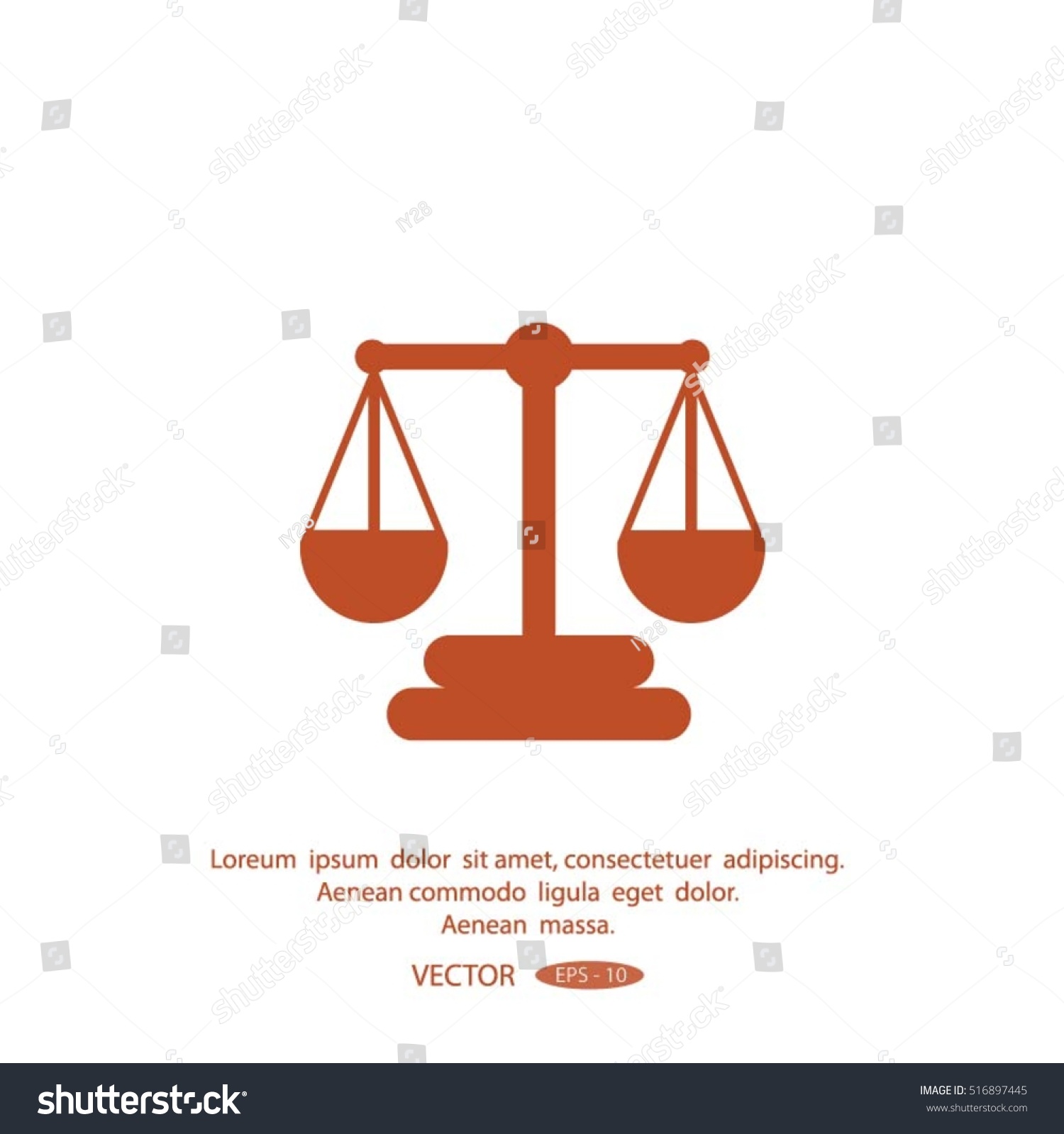 Scales Balance Vector Icon Stock Vector (Royalty Free) 516897445 ...