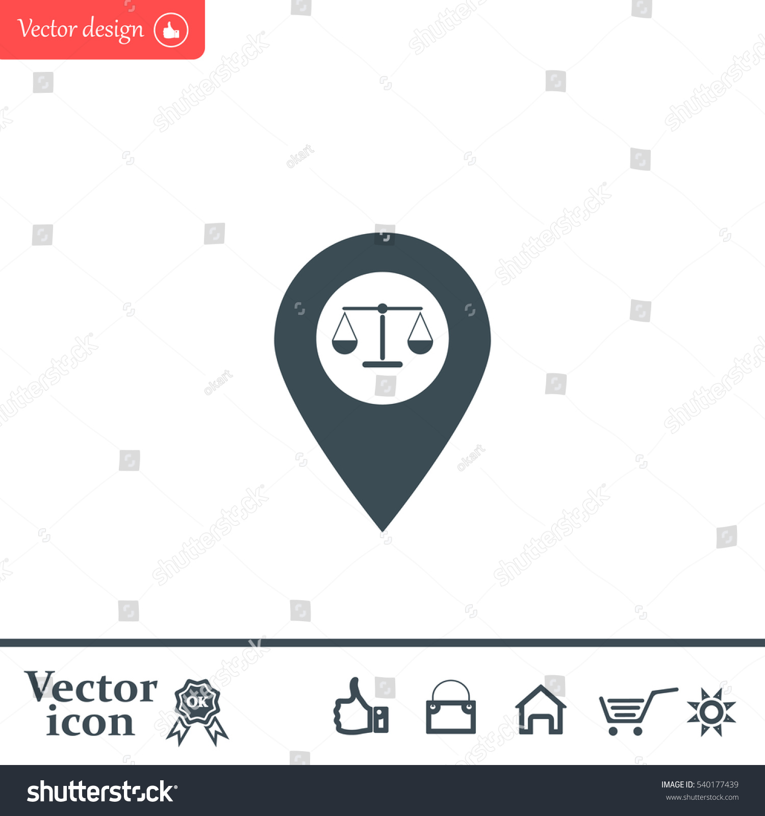 Scales Icon Map Pin Stock Vector (Royalty Free) 540177439 | Shutterstock