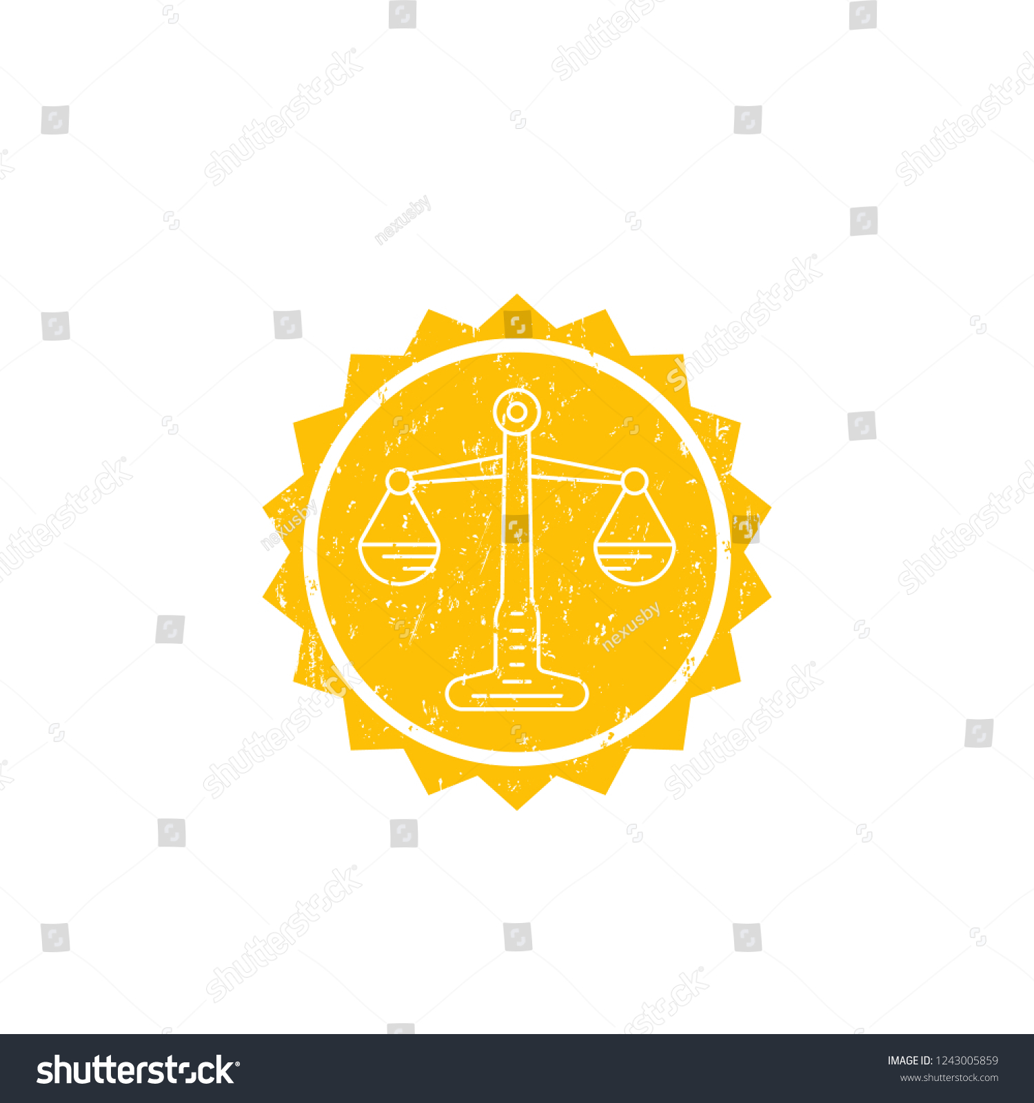 Scales Linear Style Vector Badge Stock Vector (Royalty Free) 1243005859