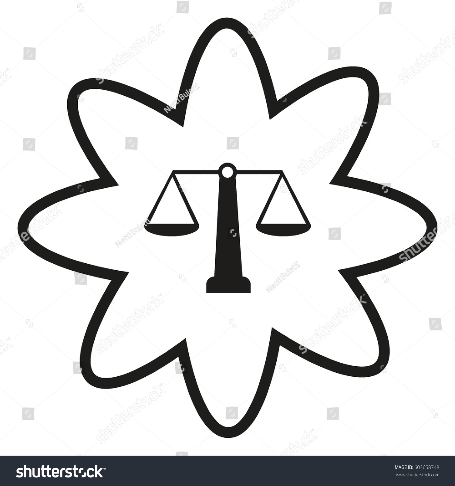 Scales Themis Icon Stock Vector (Royalty Free) 603658748 | Shutterstock