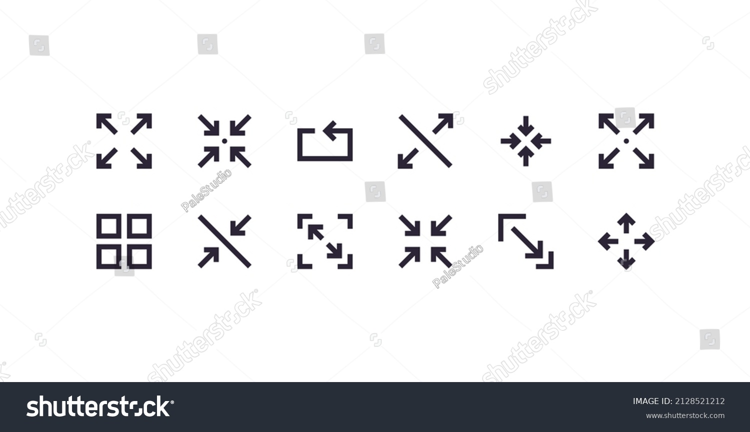 Scaling Sizing Arrows Flat Vector Illustration Stock Vector (Royalty ...