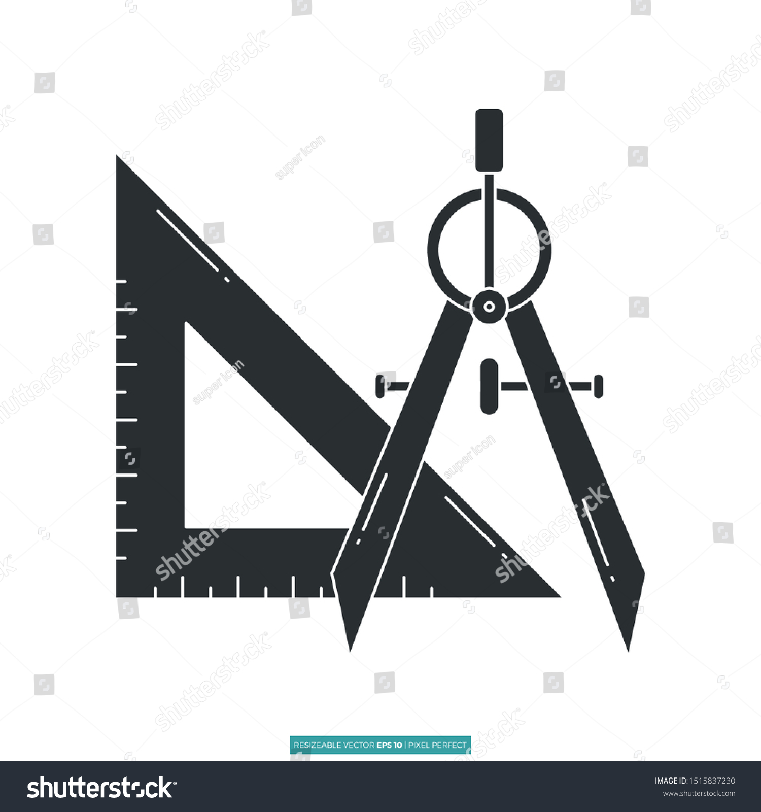 Scaling Unit Compass Ruler Icon Vector Stock Vector Royalty Free 1515837230