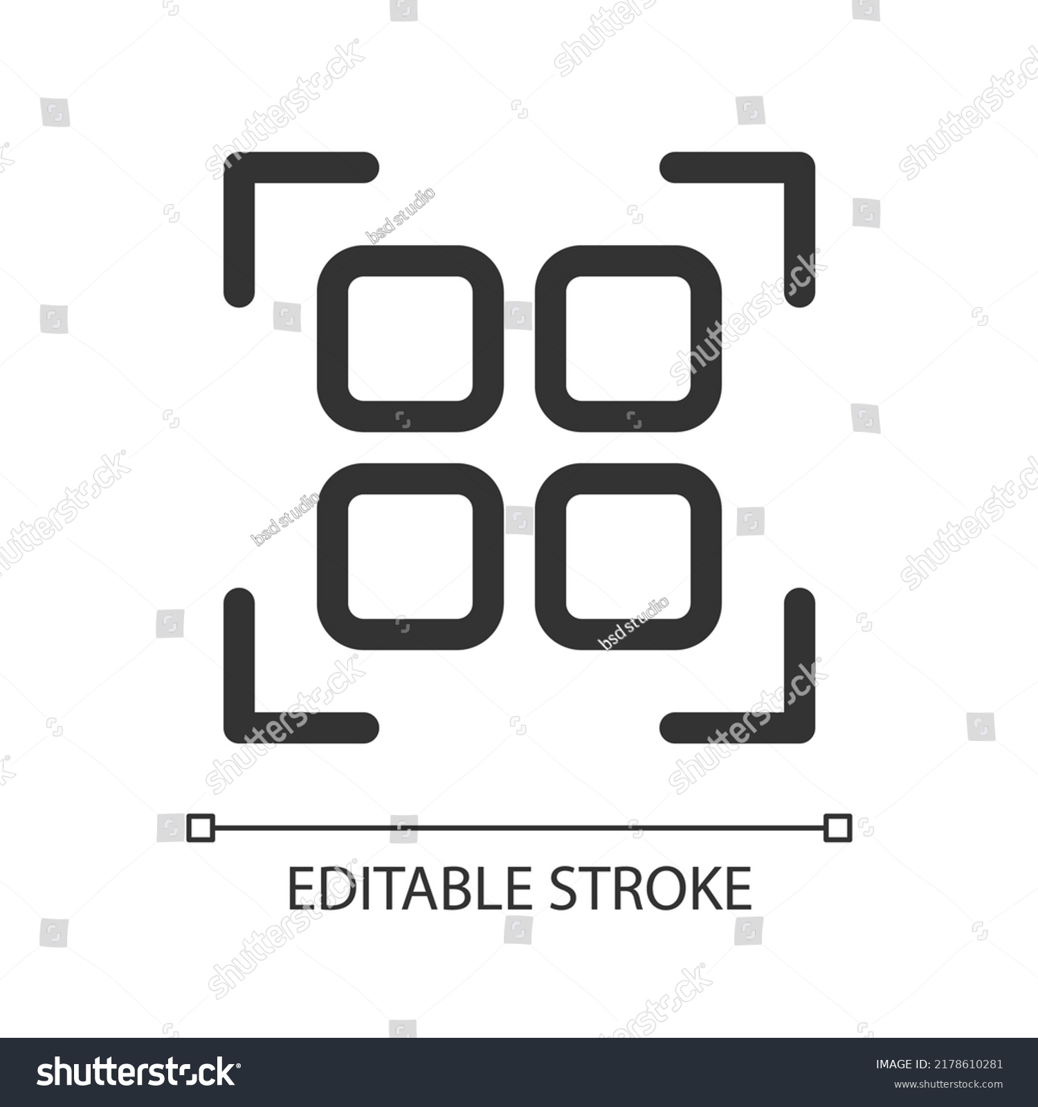 Scan Qr Code Pixel Perfect Linear Stock Vector (Royalty Free ...