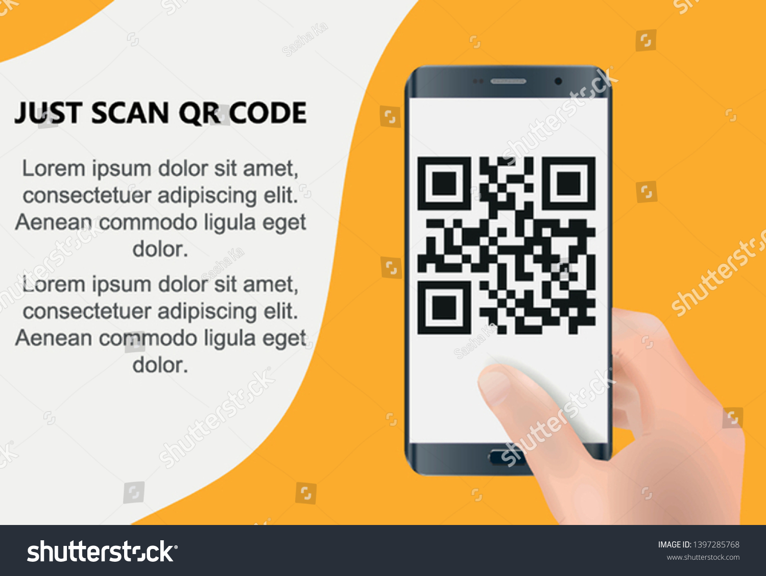 Scan Qr Code Mobile Phone Electronic: เวกเตอร์สต็อก (ปลอดค่าลิขสิทธิ์ ...