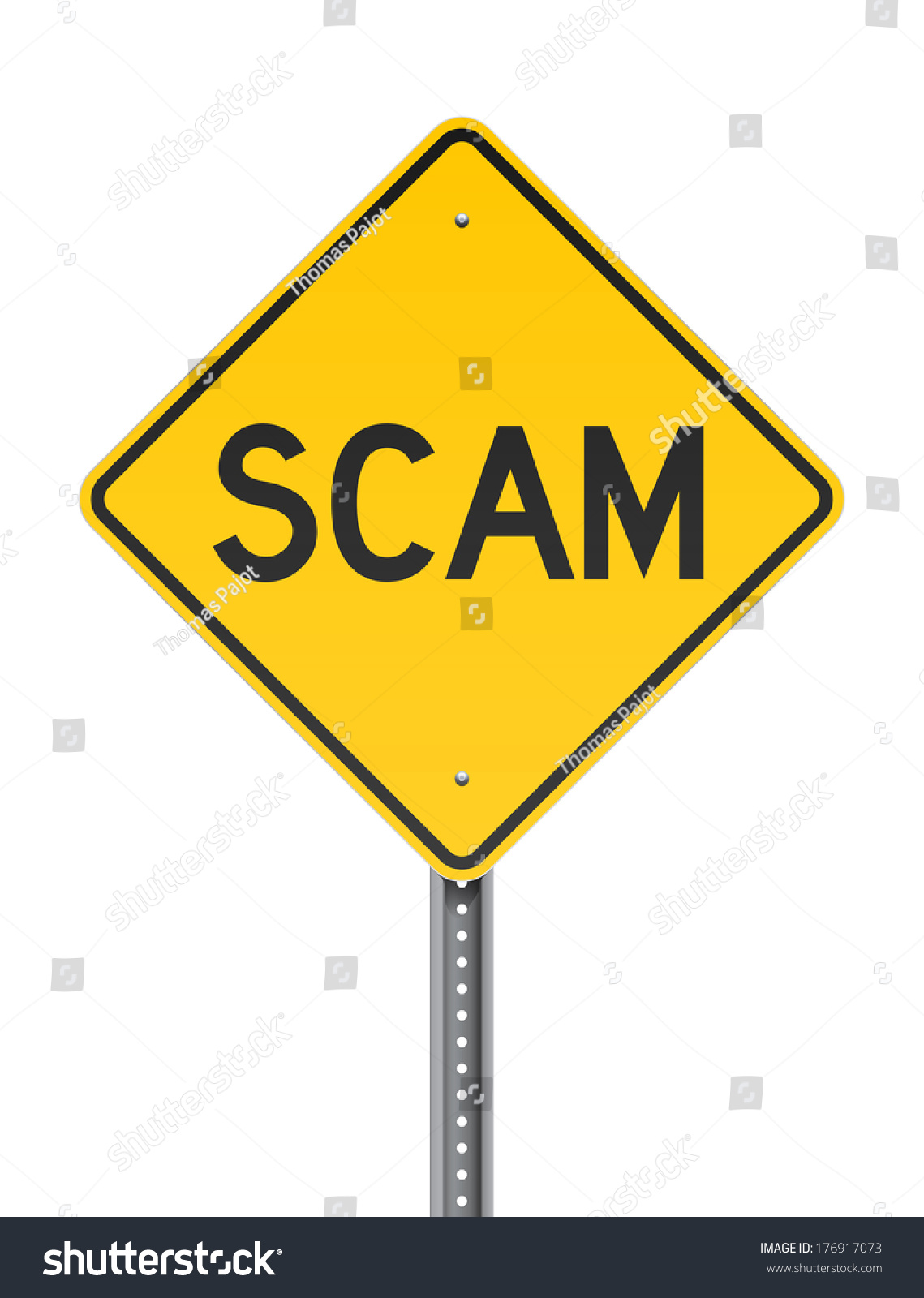 Scan Warning Road Sign Stock Vector (Royalty Free) 176917073