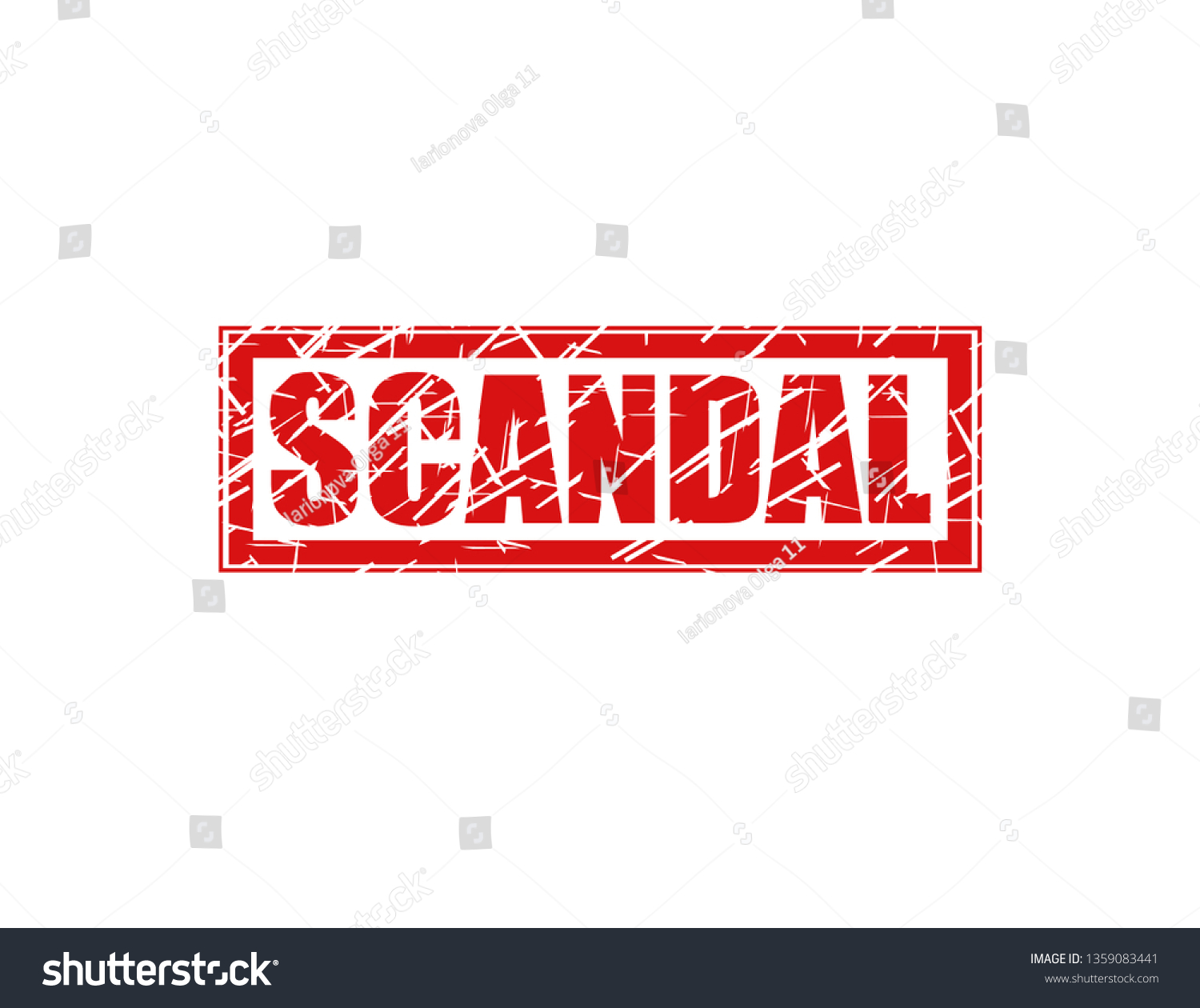 Scandal Red Stamp Stock Vector (Royalty Free) 1359083441